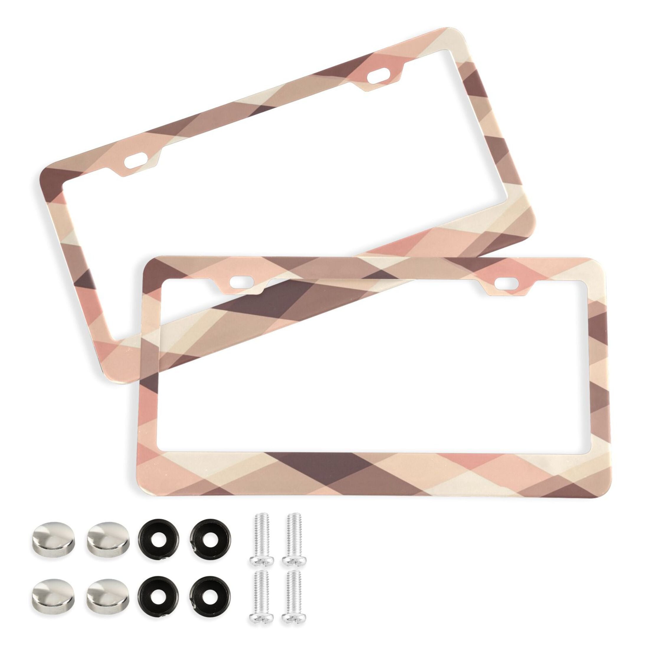 2 Pack Aluminum Alloy License Plate Frame Universal Car License Plate ...