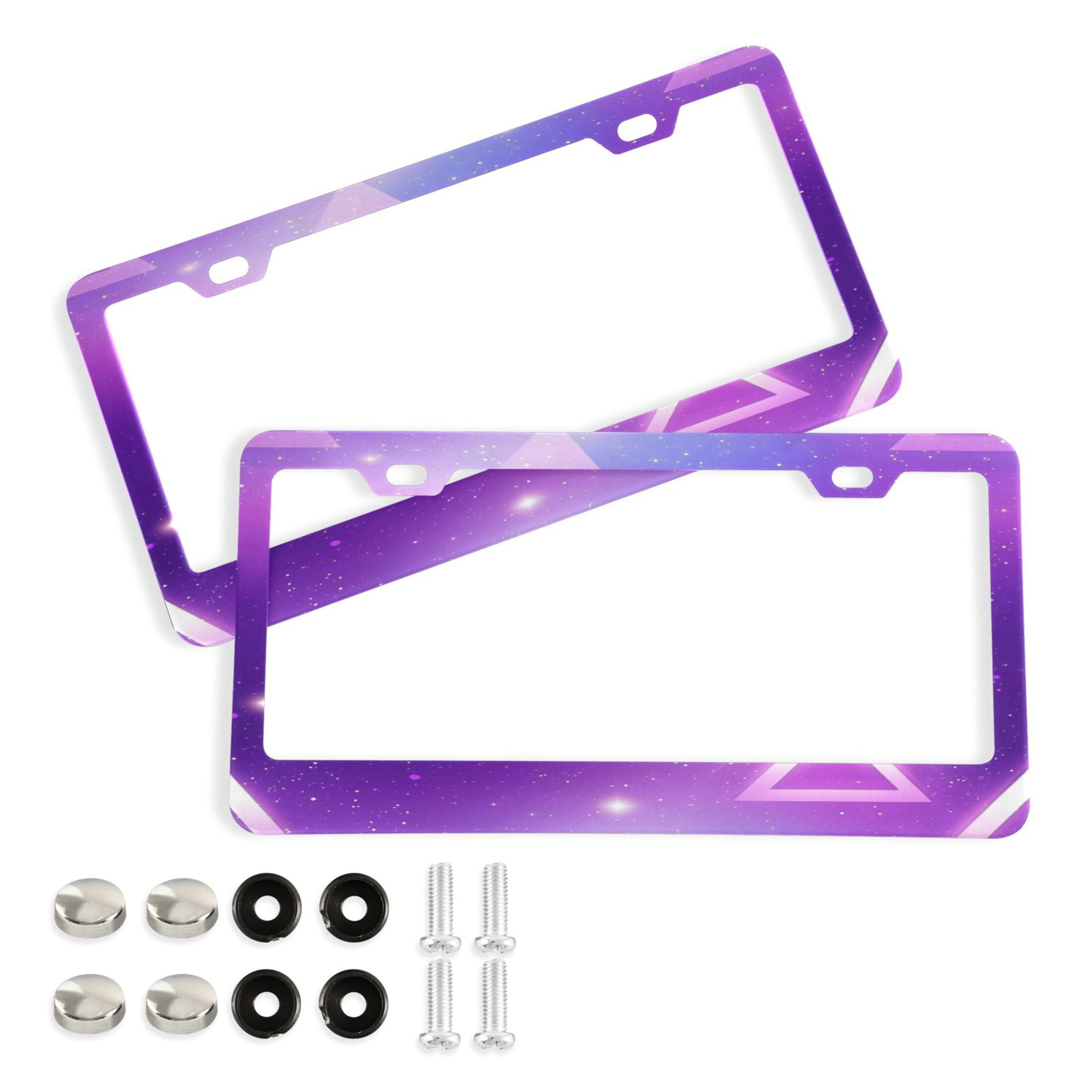 2 Pack Aluminum Alloy License Plate Frame Universal Car License Plate ...