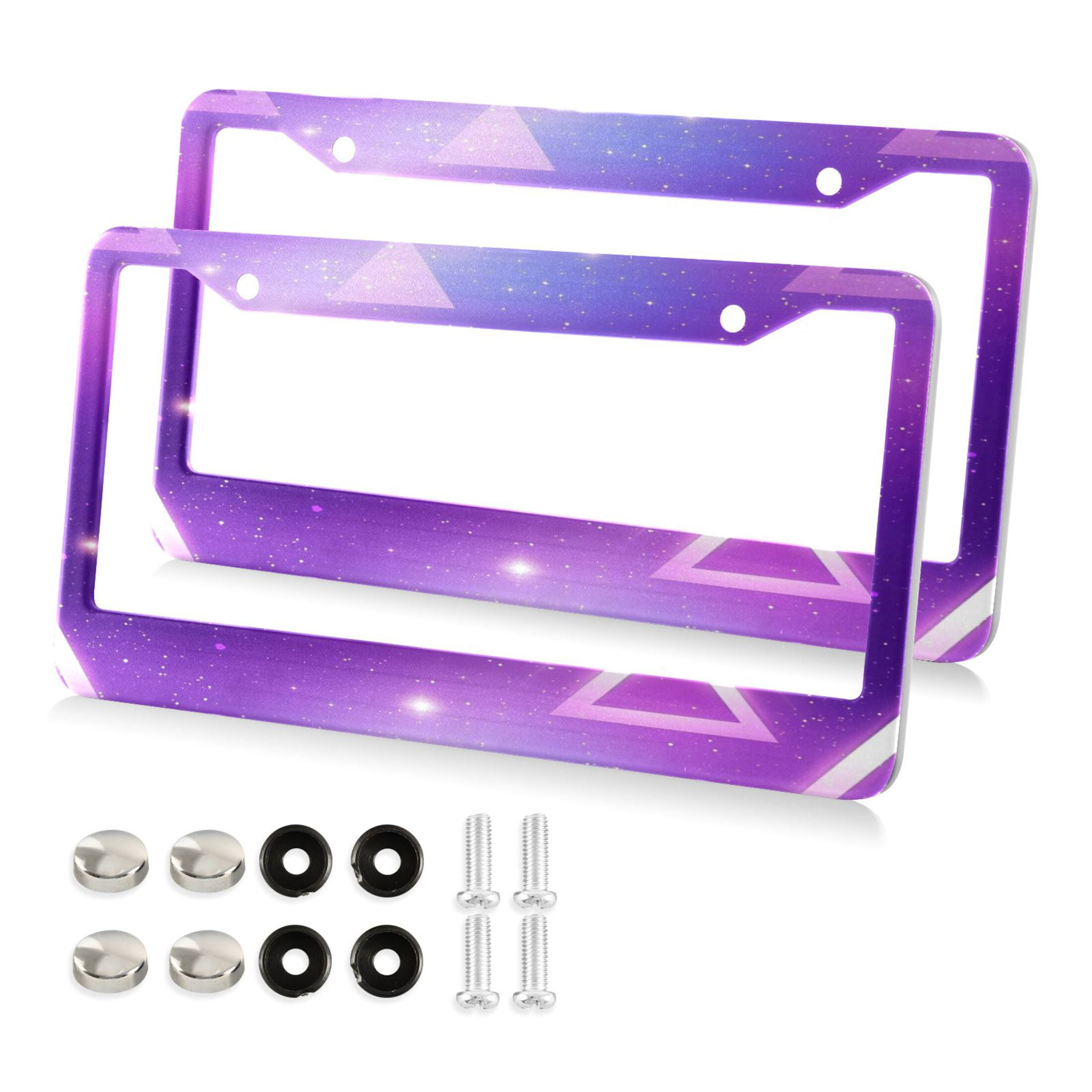 2 Pack Aluminum Alloy License Plate Frame Universal Car License Plate ...