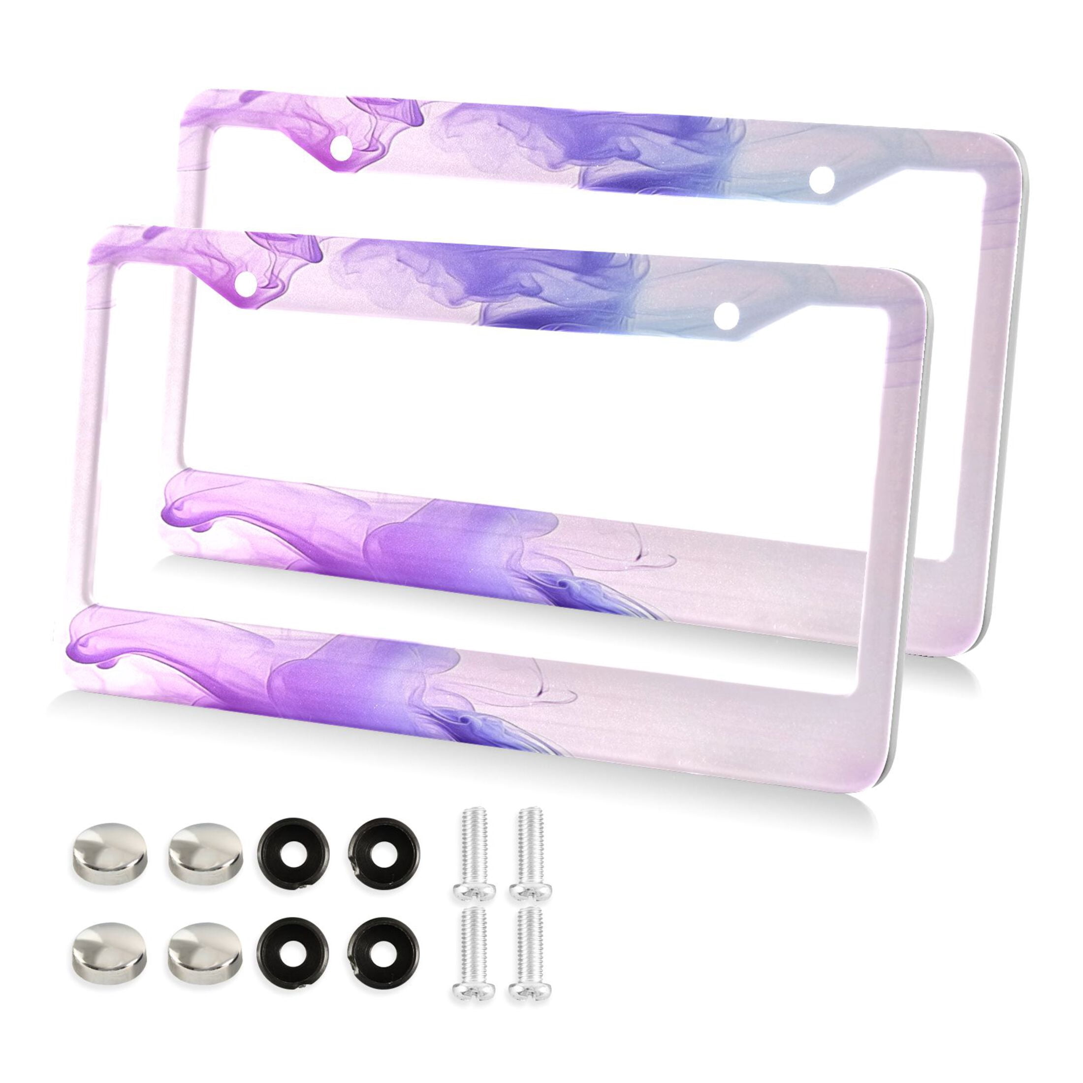 2 Pack Aluminum Alloy License Plate Frame Universal Car License Plate ...