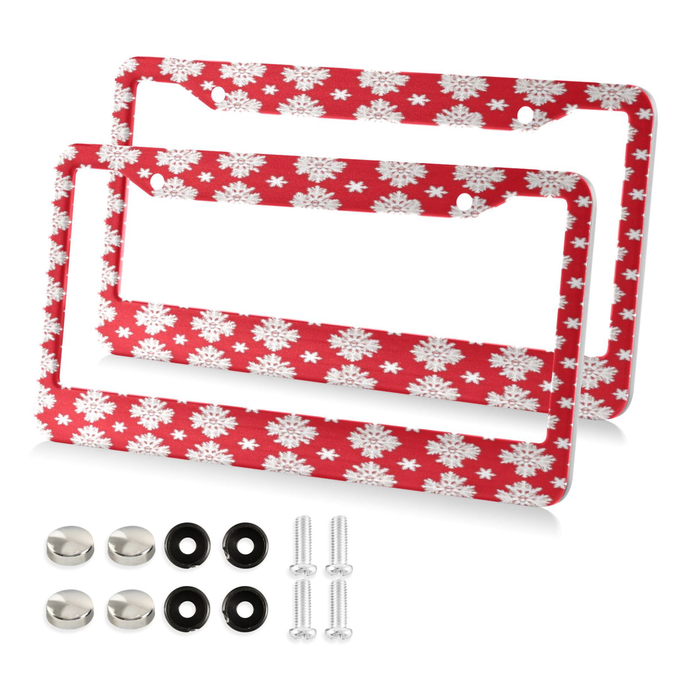 2 Pack Aluminum Alloy License Plate Frame Universal Car License Plate ...