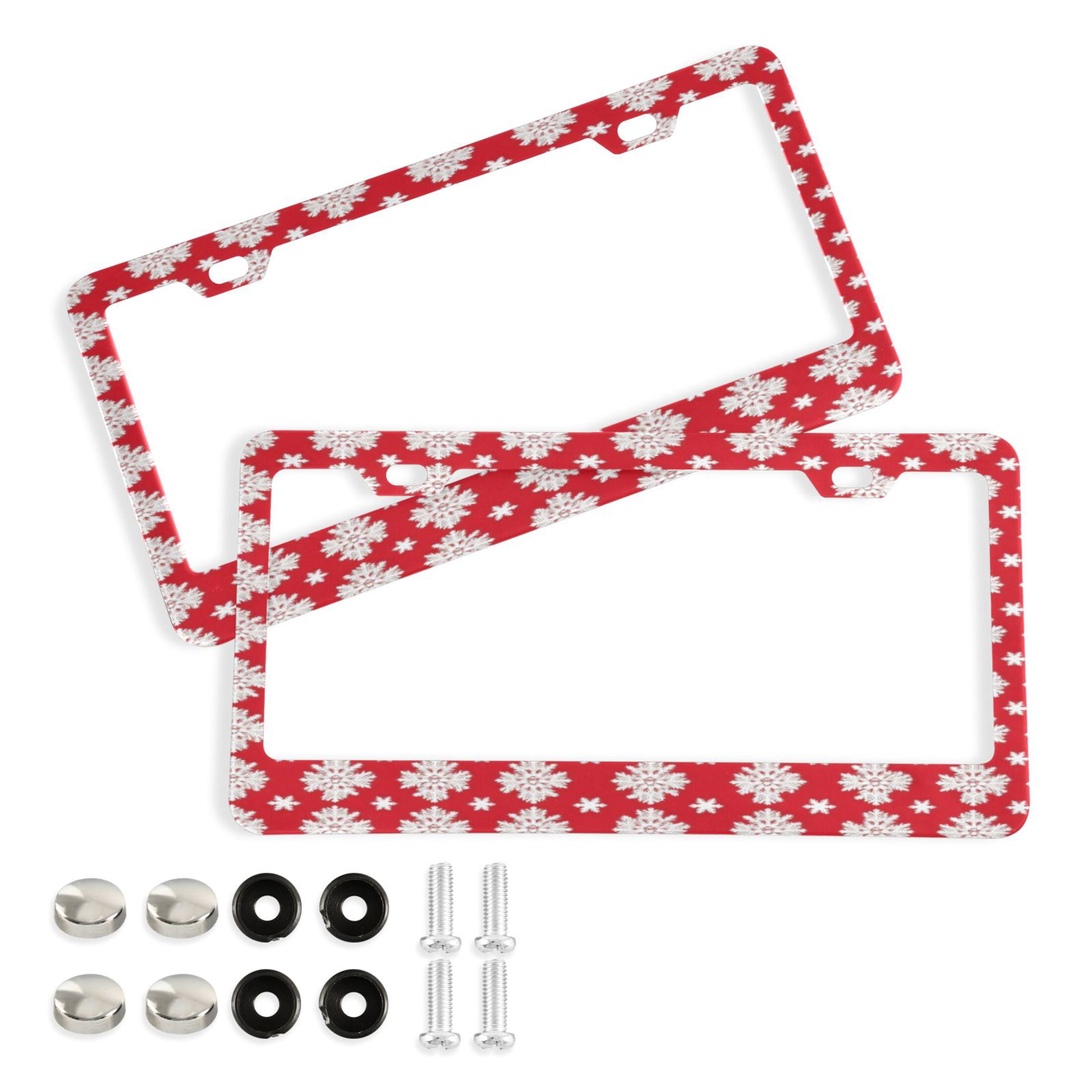 2 Pack Aluminum Alloy License Plate Frame Universal Car License Plate ...