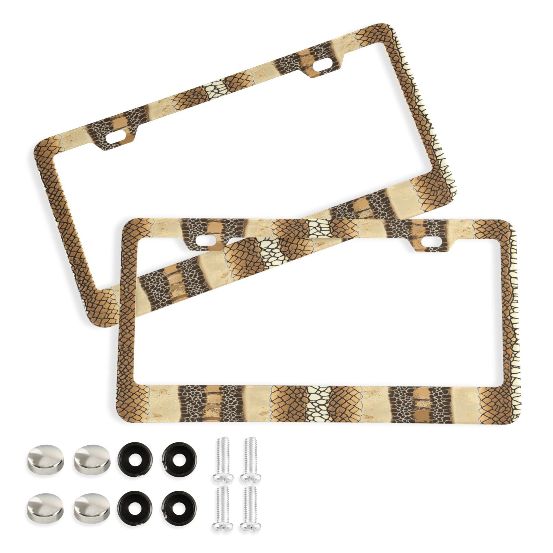 2 Pack Aluminum Alloy License Plate Frame Universal Car License Plate ...