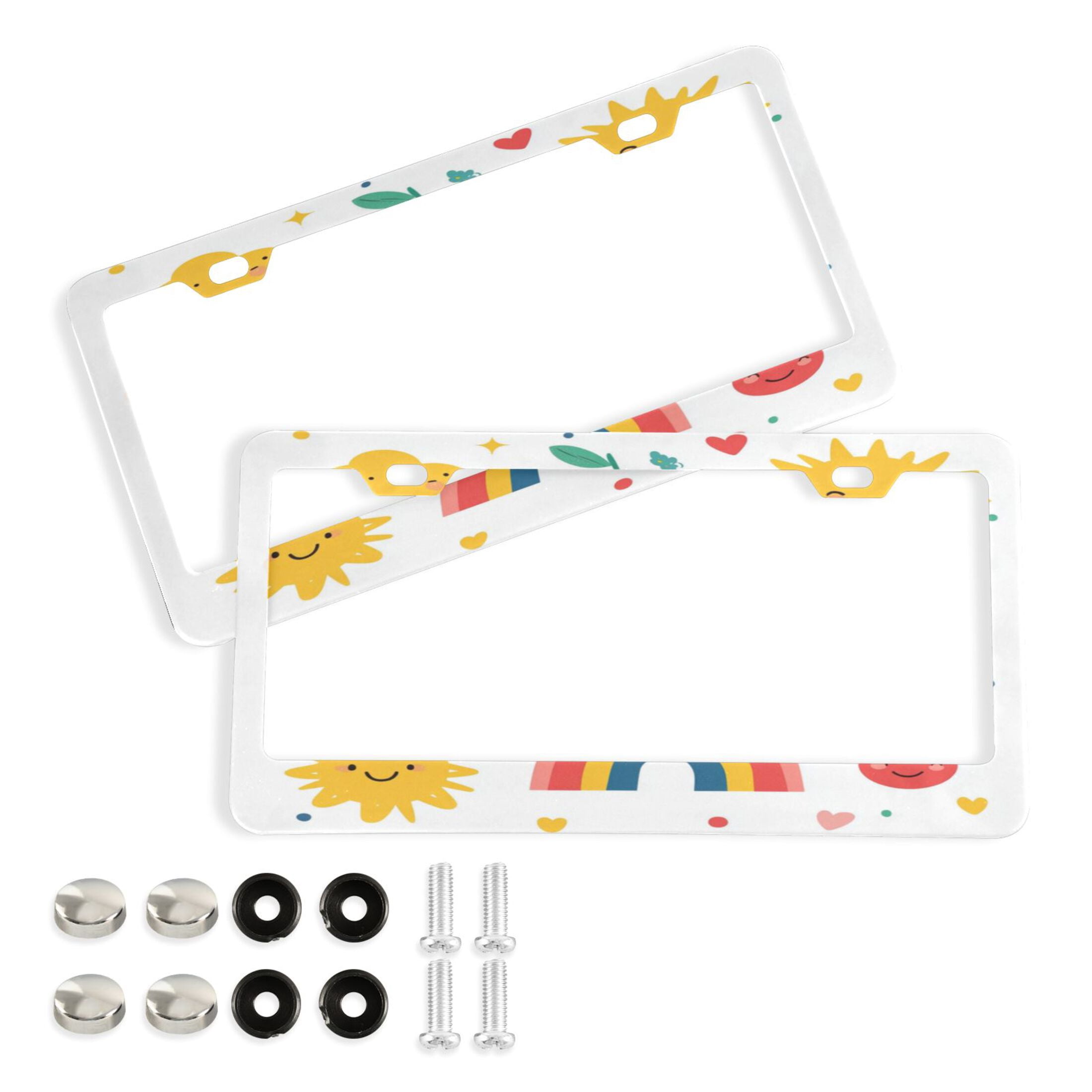2 Pack Aluminum Alloy License Plate Frame Universal Car License Plate ...