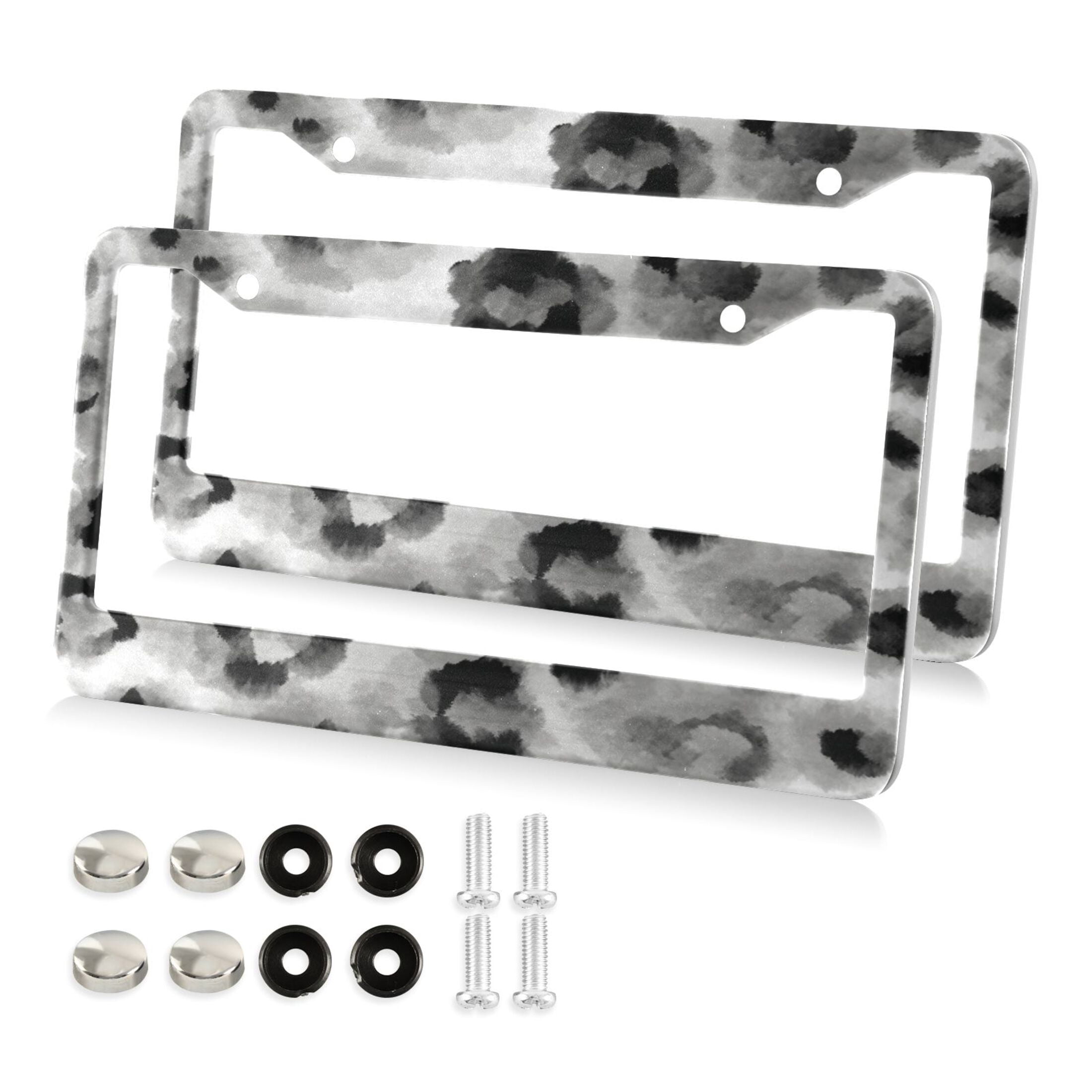 2 Pack Aluminum Alloy License Plate Frame Universal Car License Plate ...