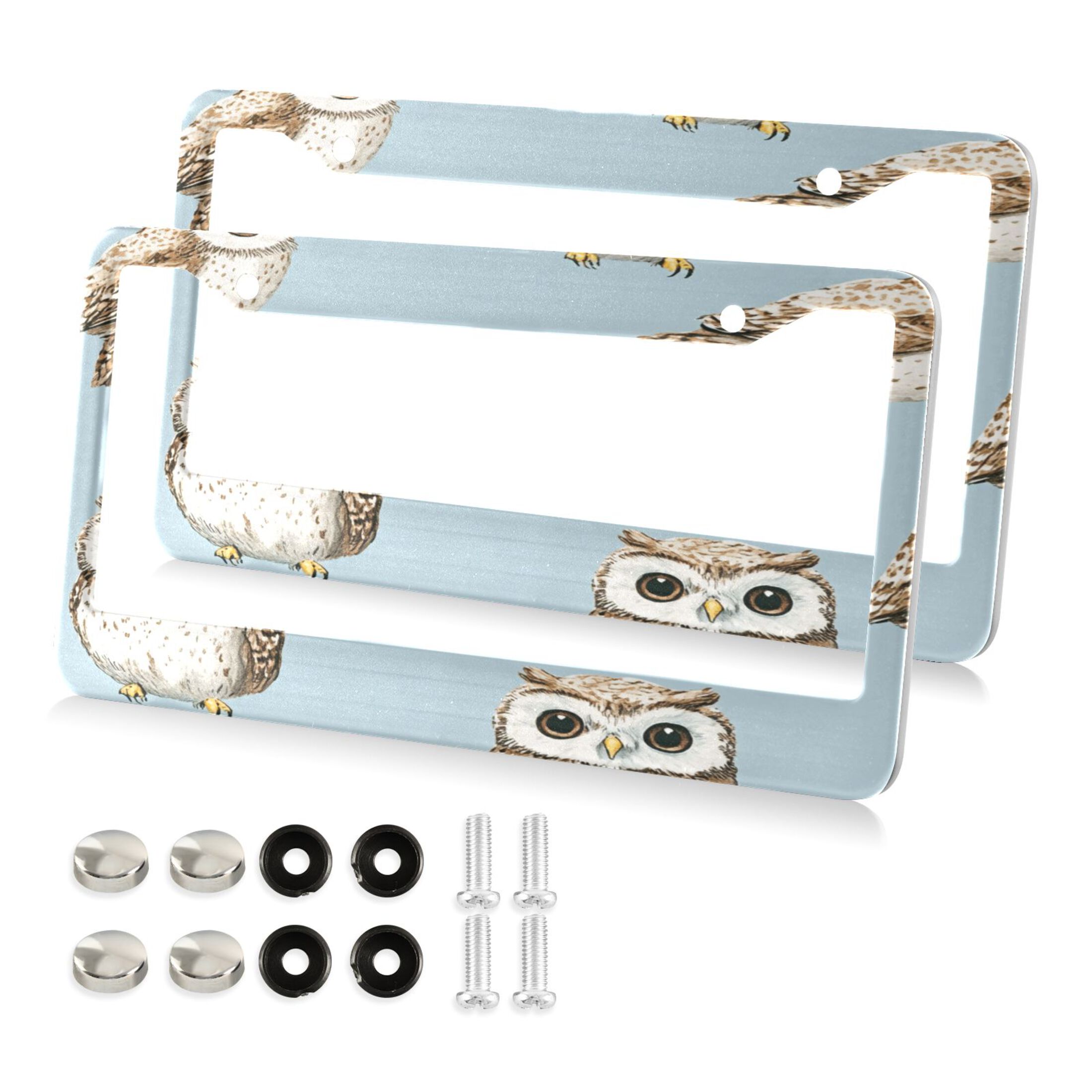 2 Pack Aluminum Alloy License Plate Frame Universal Car License Plate ...