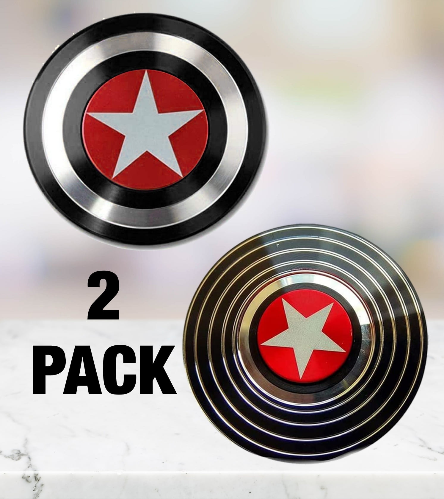 2 Pack Aluminum Alloy Metal Handheld Finger Fidget Spinner Stress ...