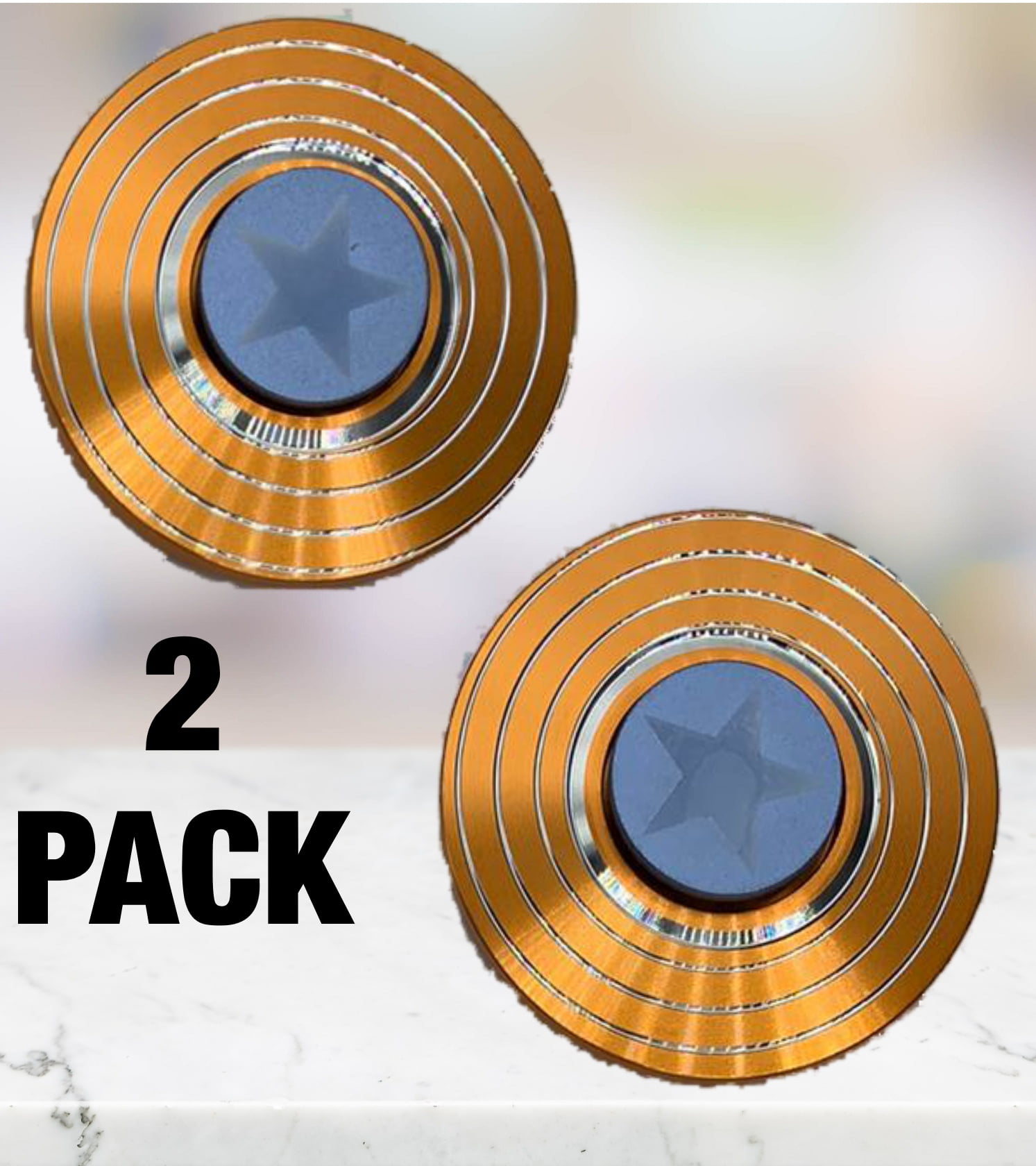 2 Pack Aluminum Alloy Metal Handheld Finger Fidget Spinner Stress ...