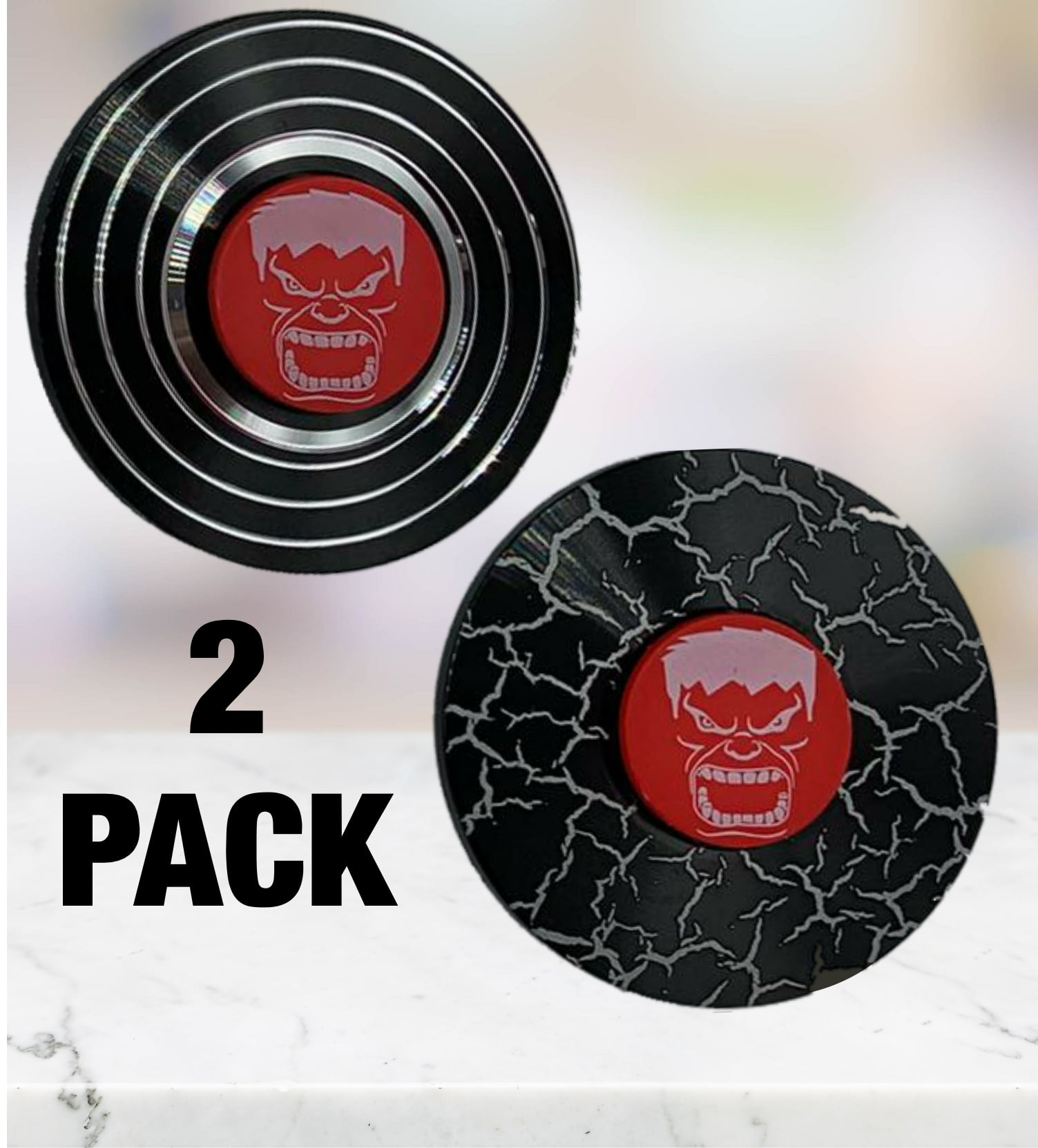 2 Pack Aluminum Alloy Metal Handheld Finger Fidget Spinner Stress ...