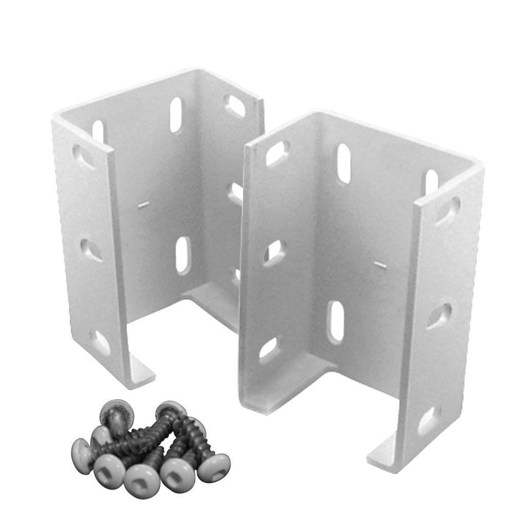 2-Pack Aluminum Fence Rail Metal Bracket Heavy Duty Outdoor Garden ...