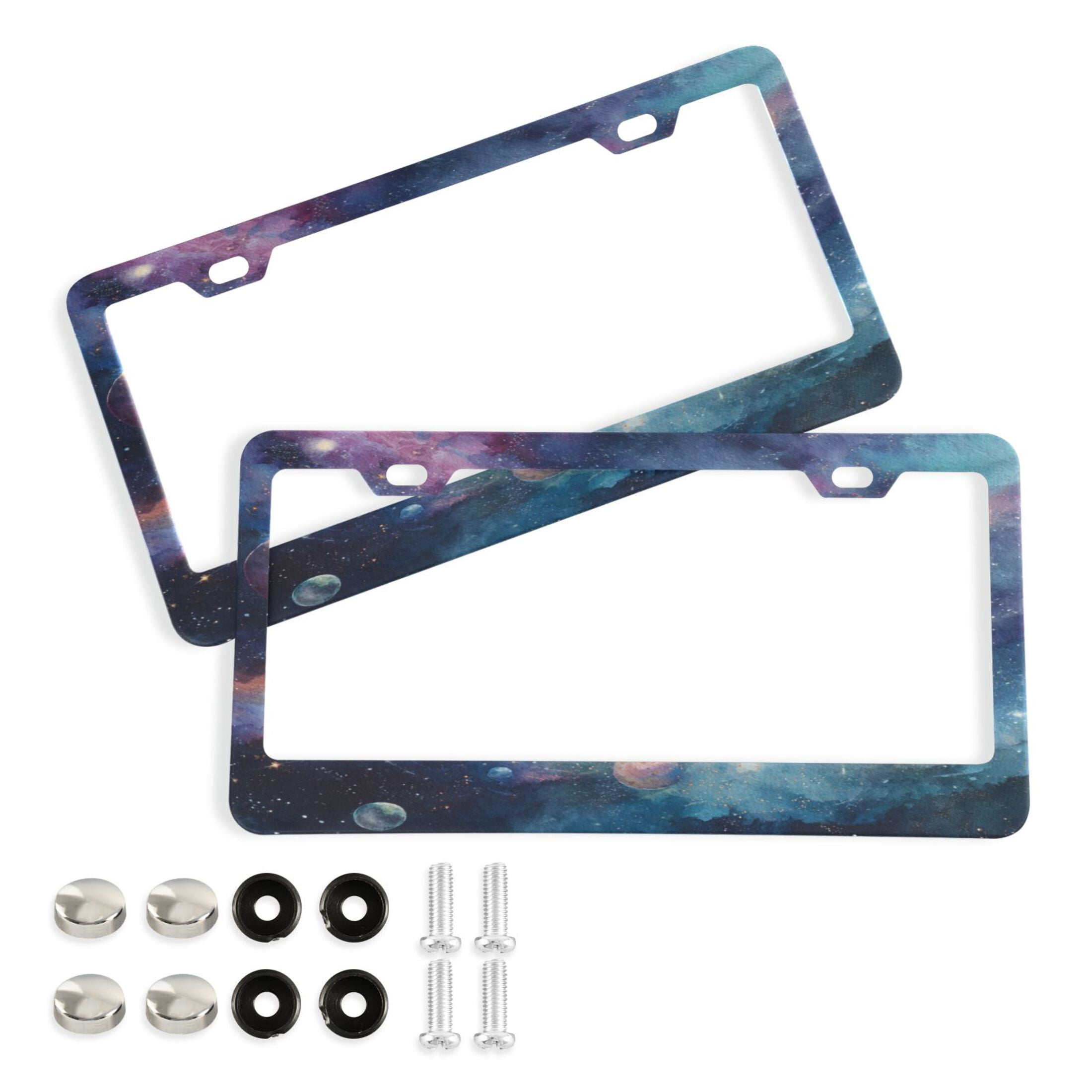 2-Pack Aluminum License Plate Frame with 2 Holes for Elliptical GM ...