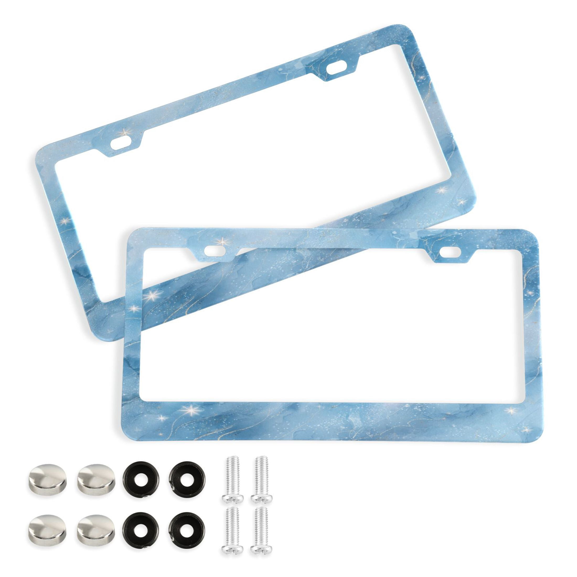 2-Pack Aluminum License Plate Frame with 2 Holes for Elliptical GM ...