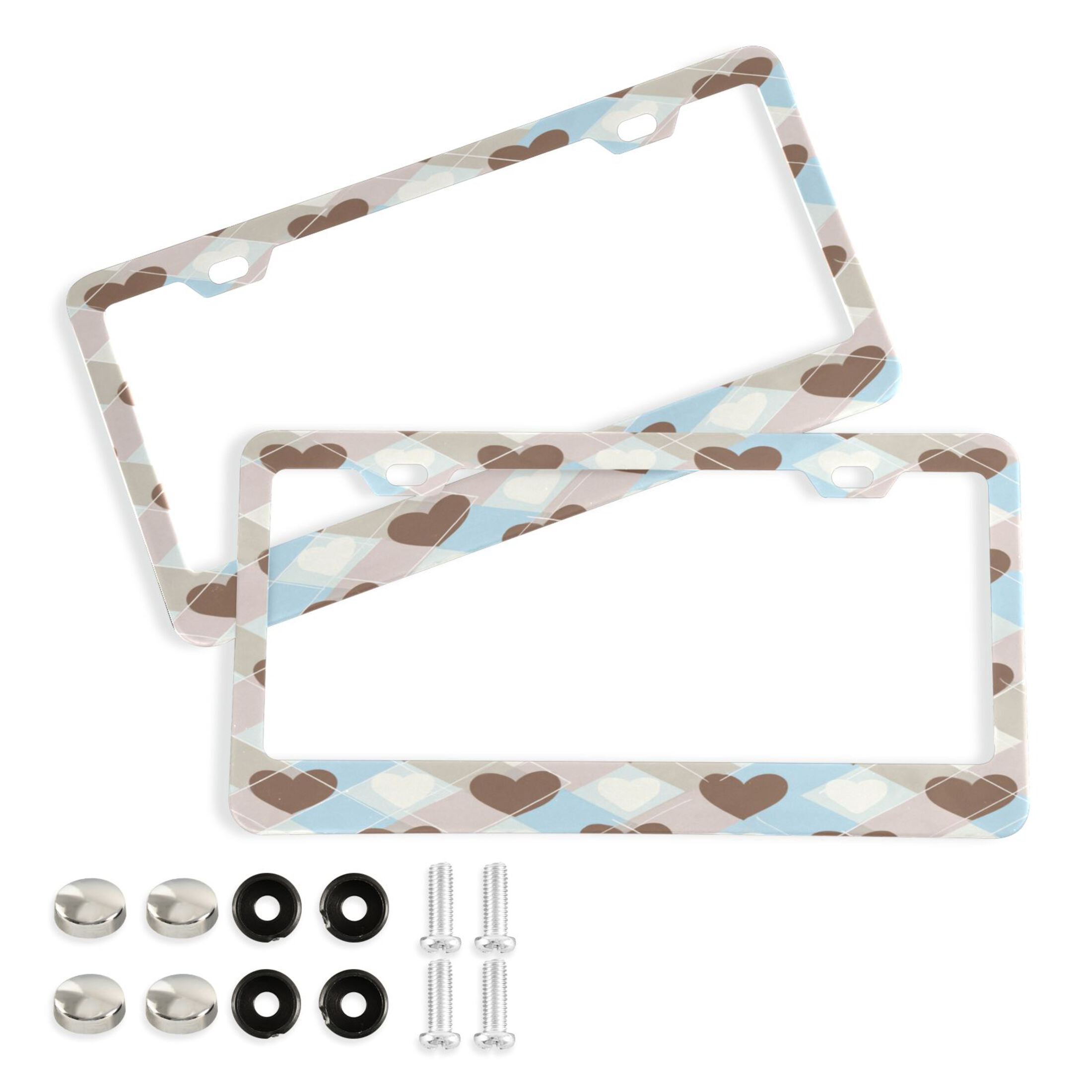 2-Pack Aluminum License Plate Frame with 2 Holes for Elliptical GM ...