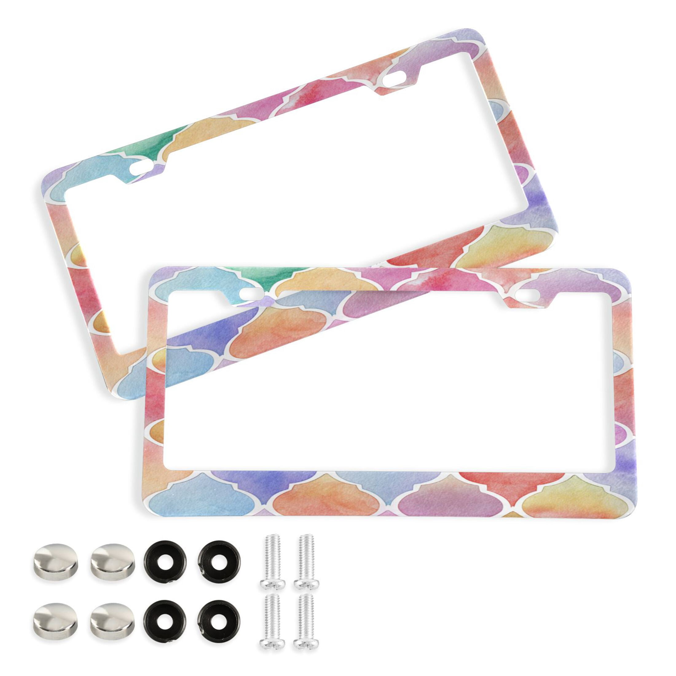 2-Pack Aluminum License Plate Frame with 2 Holes for Elliptical GM ...