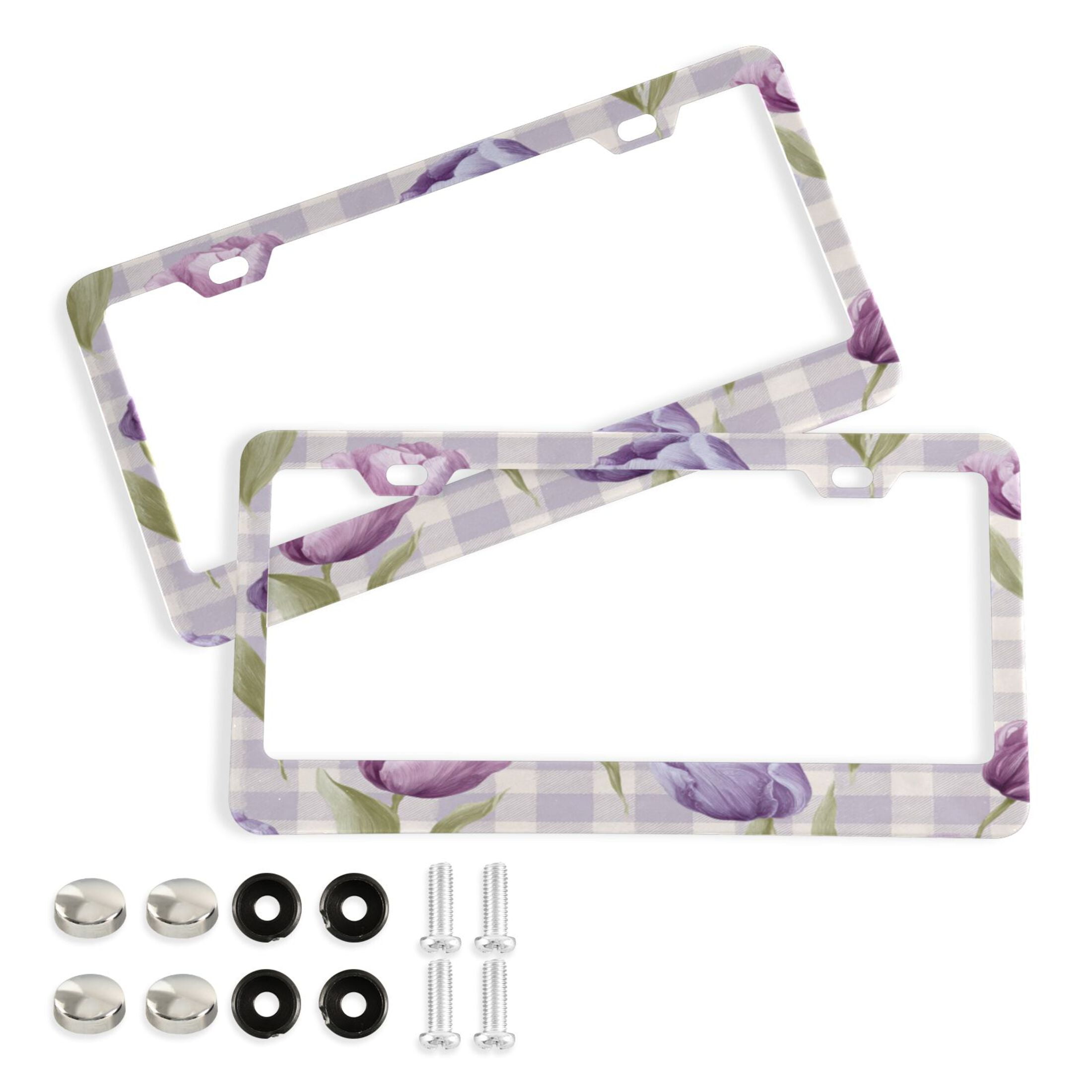 2-Pack Aluminum License Plate Frame with 2 Holes for GM License Plate ...