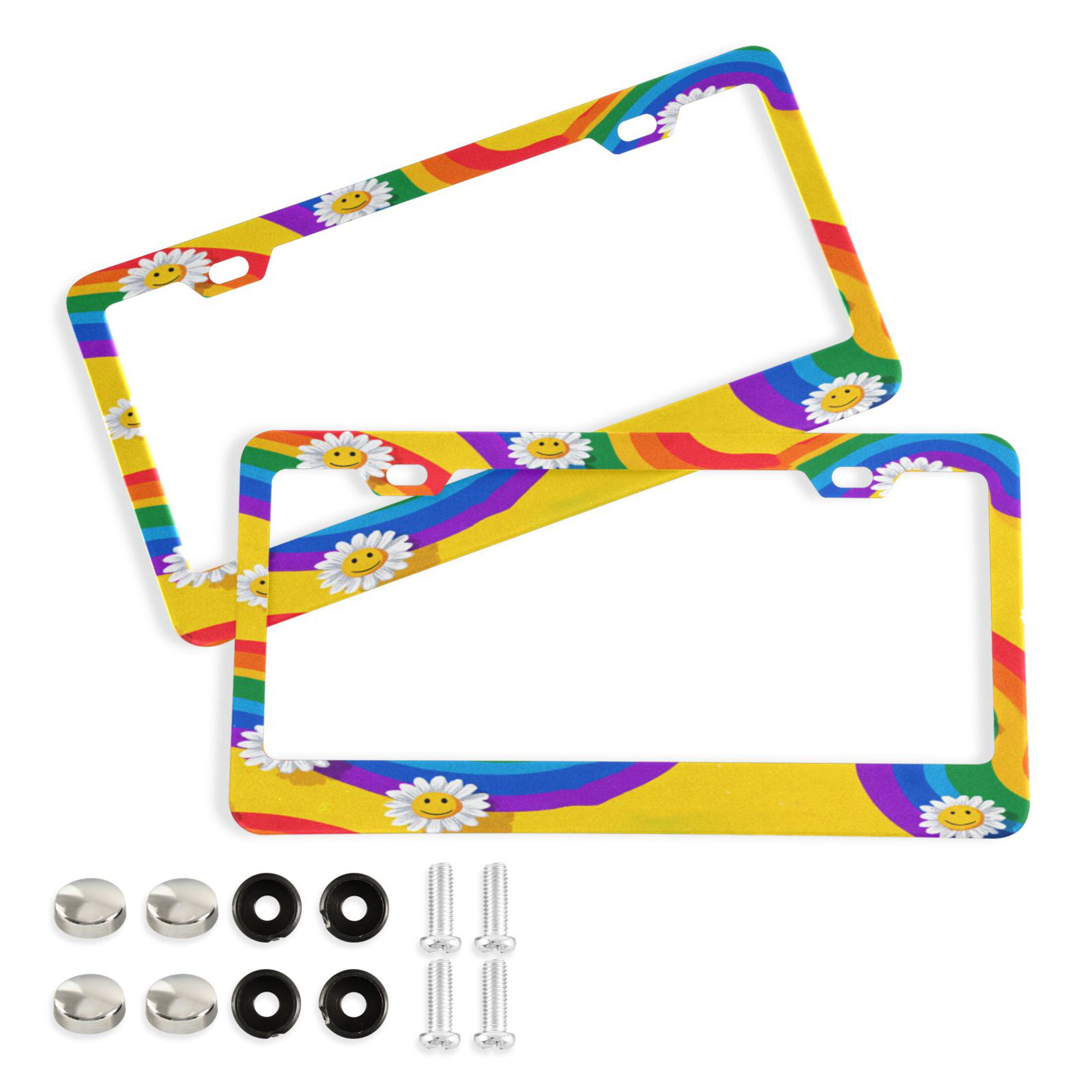 2-Pack Aluminum License Plate Frame with 2 Holes for GM License Plate ...