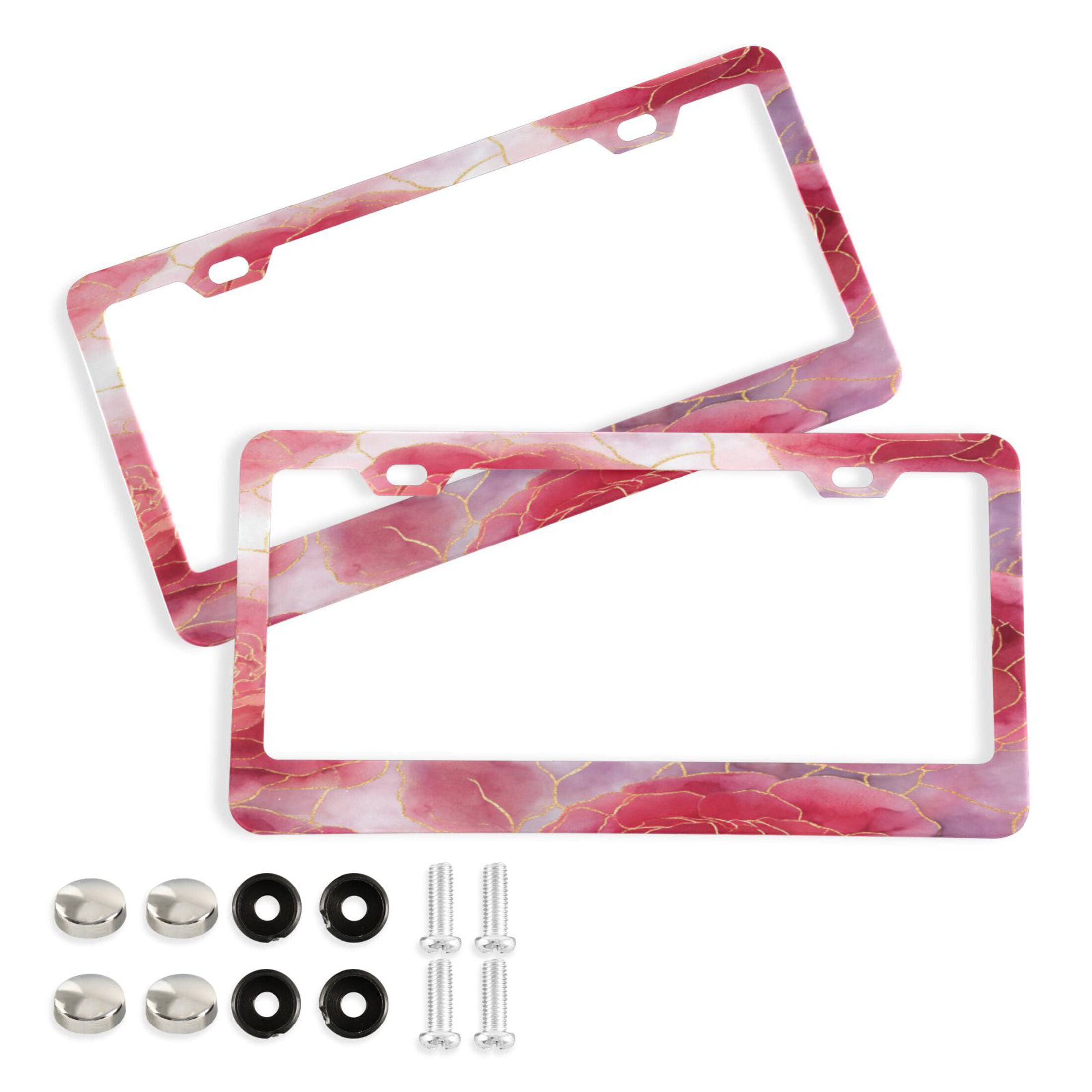 2-Pack Aluminum License Plate Frame with 2 Holes for GM License Plate ...