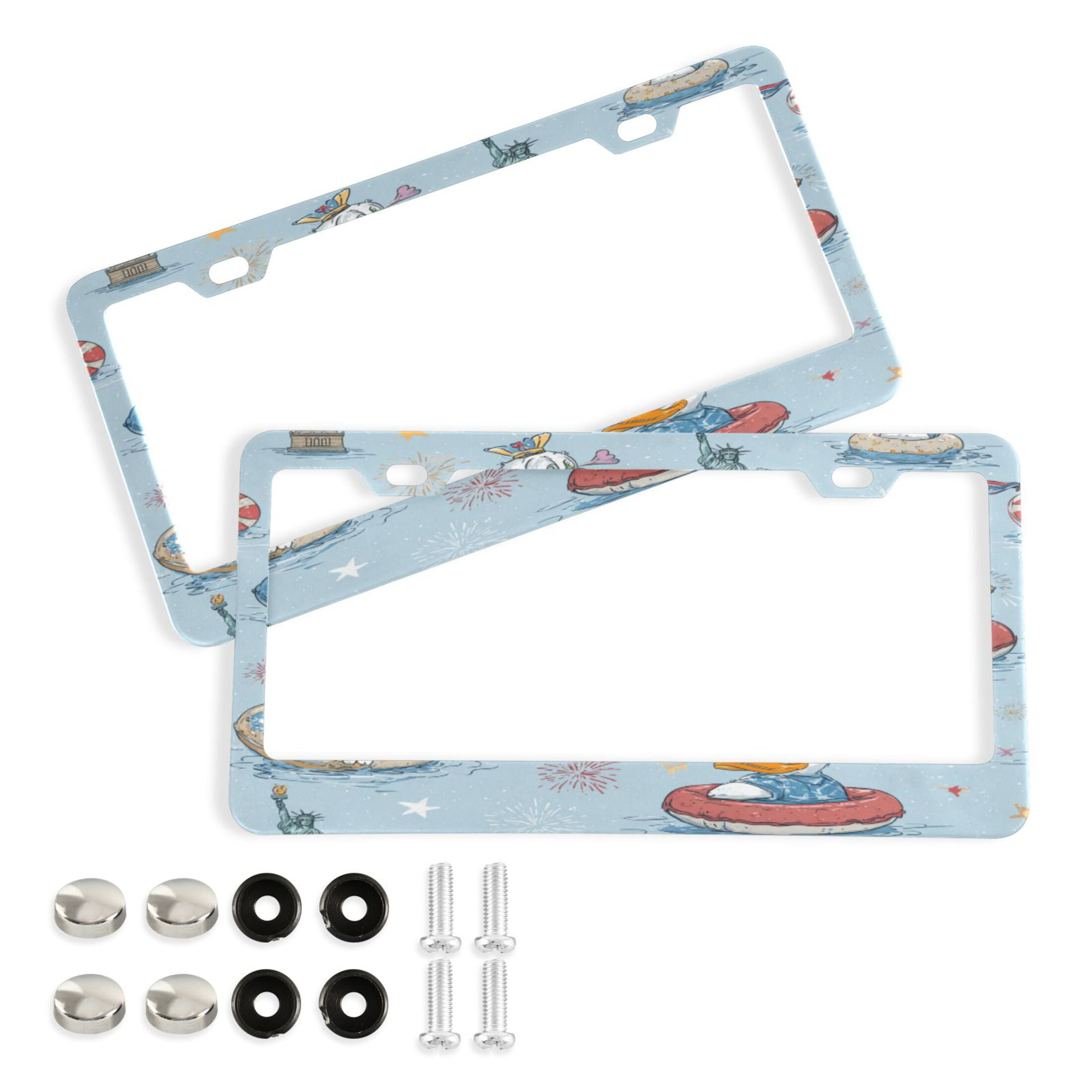 2-Pack Aluminum License Plate Frame with 2 Holes for GM License Plate ...