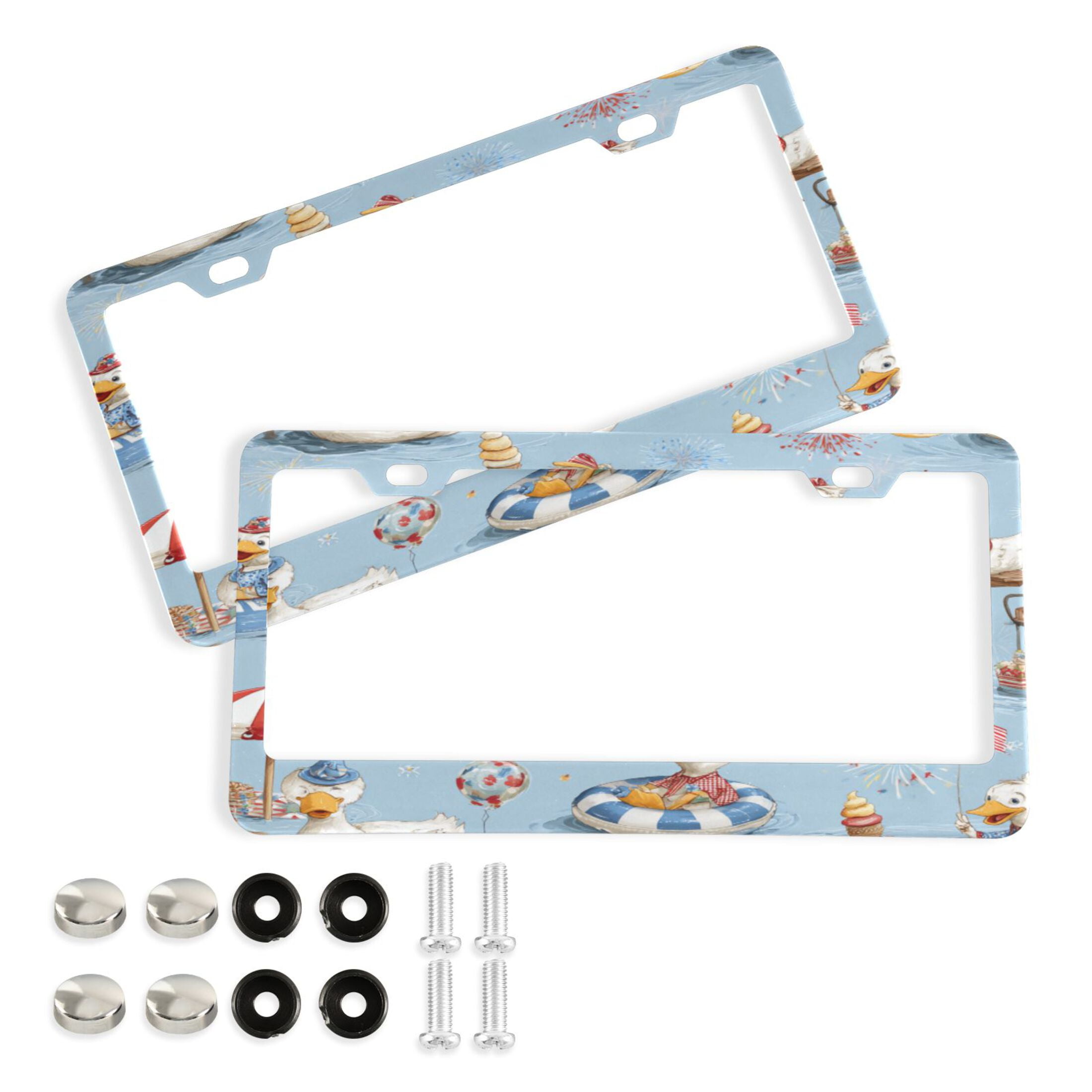 2-Pack Aluminum License Plate Frame with 2 Holes for GM License Plate ...