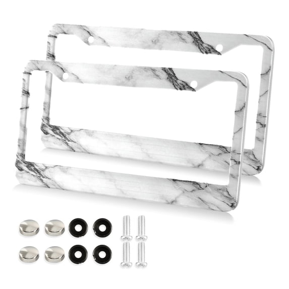 2-Pack Aluminum License Plate Frame with 2 Holes for Round GM License ...