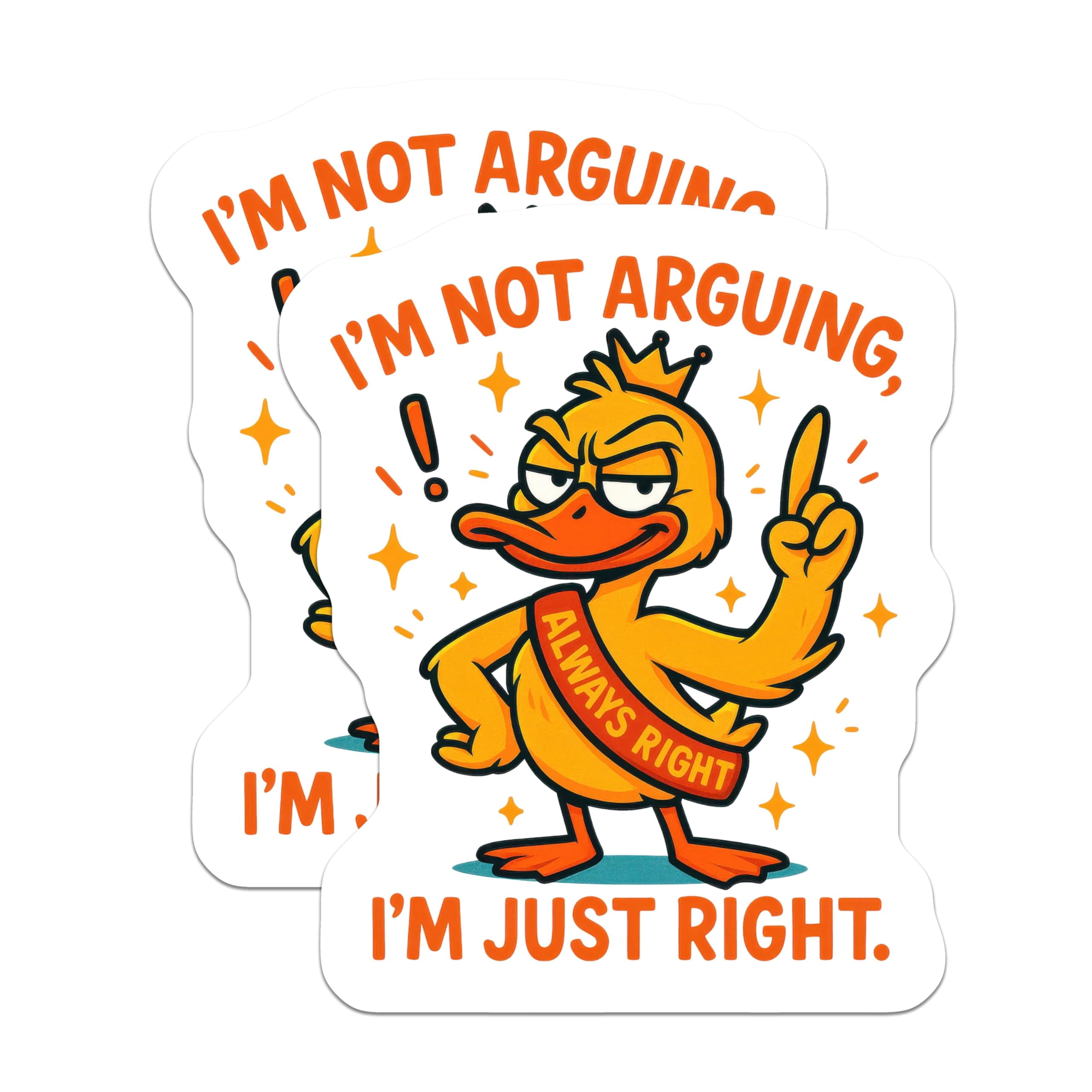 (2 Pack) Always Right Duck Stickers - Funny Sarcastic Quote Decals ...