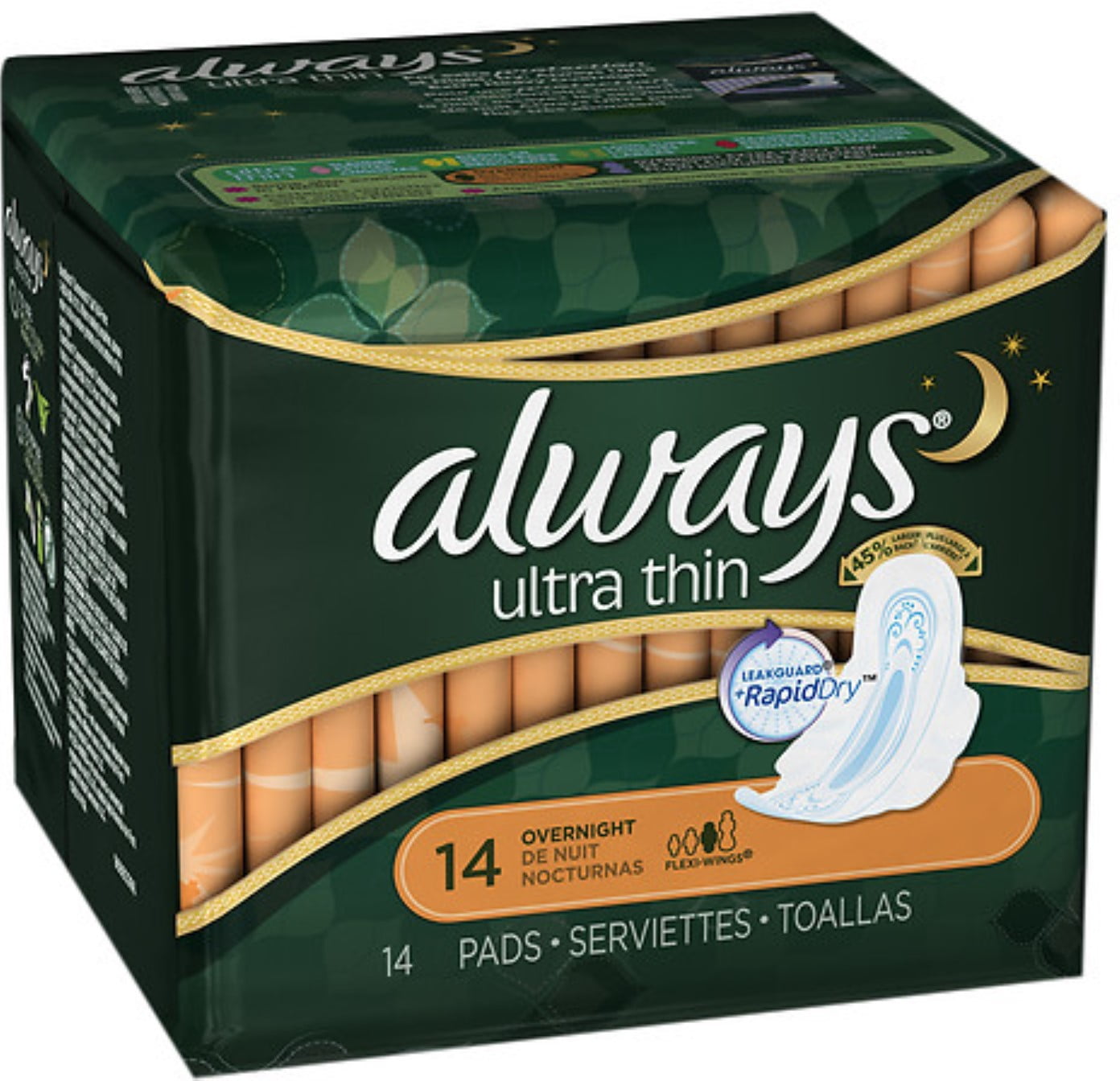 2 Pack - Always Ultra Thin Pads, Overnight 14 ea - Walmart.com