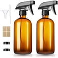 2 Pack Amber Glass Spray Bottles,16oz Glass Spray Bottles Refillable ...