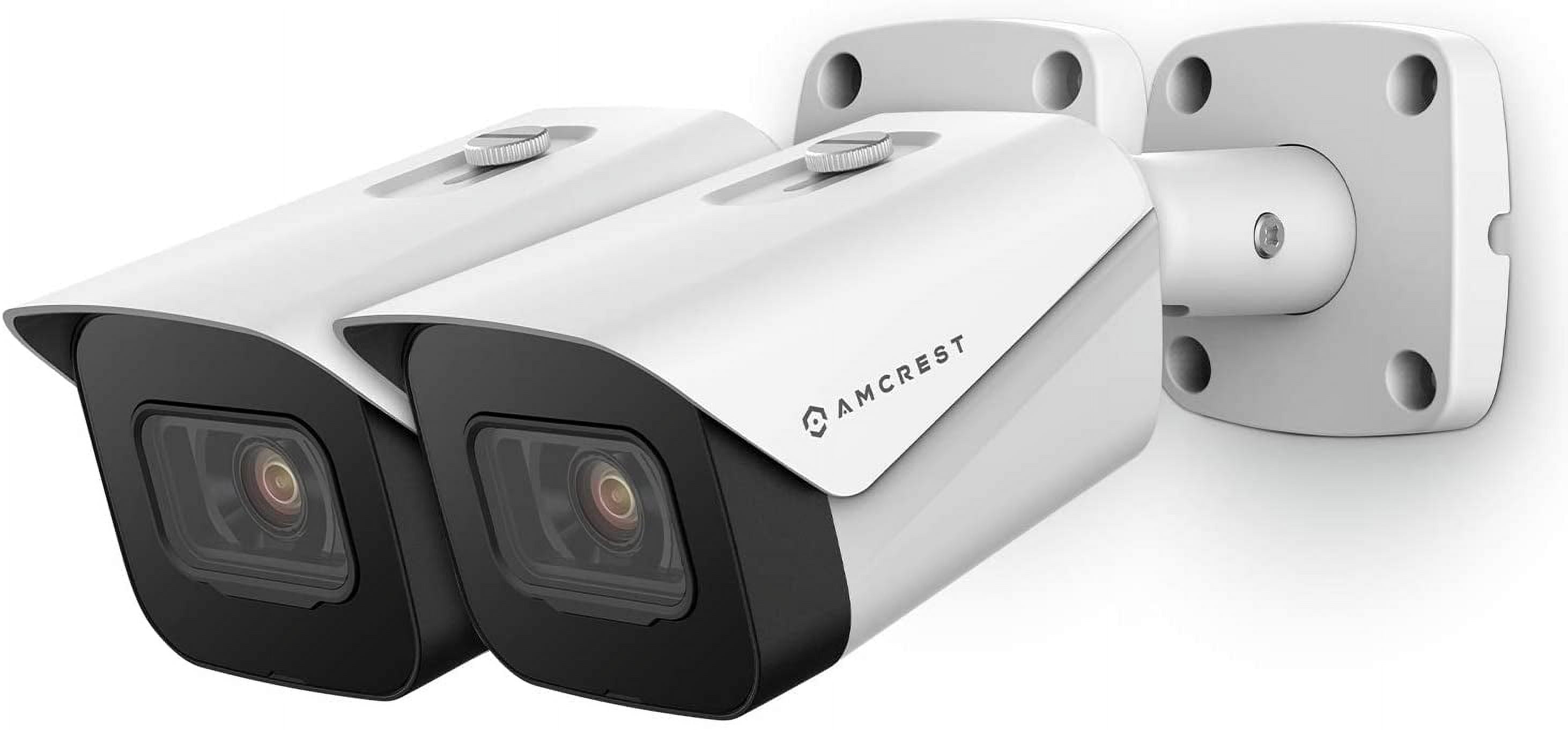 2-Pack Amcrest UltraHD 4K (8MP) Bullet POE IP Camera, 3840x2160, 131ft ...