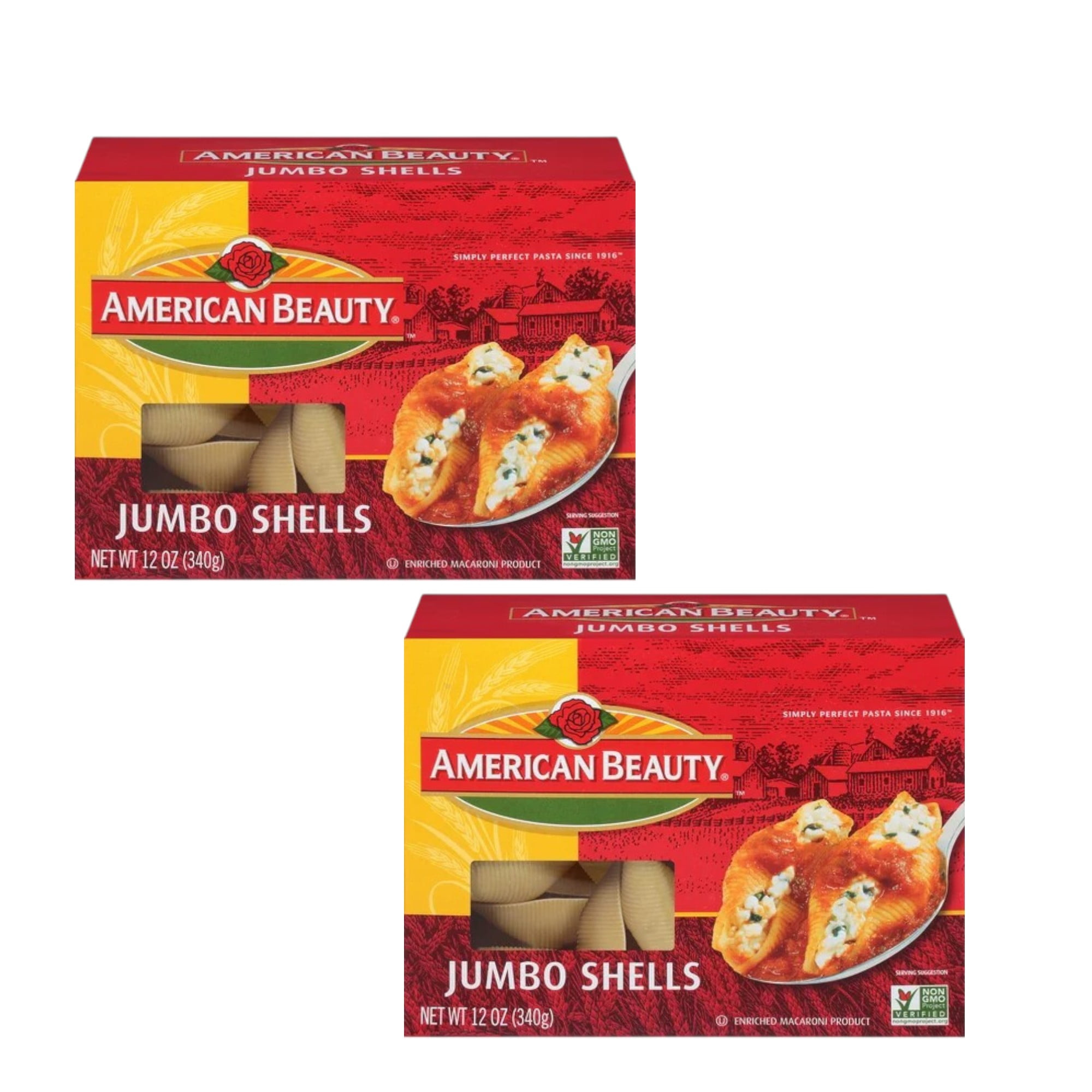 American Beauty Jumbo Shells 2 Pack, 12 Oz Each, Perfect for Stuffed Pasta and Baked Casseroles ...