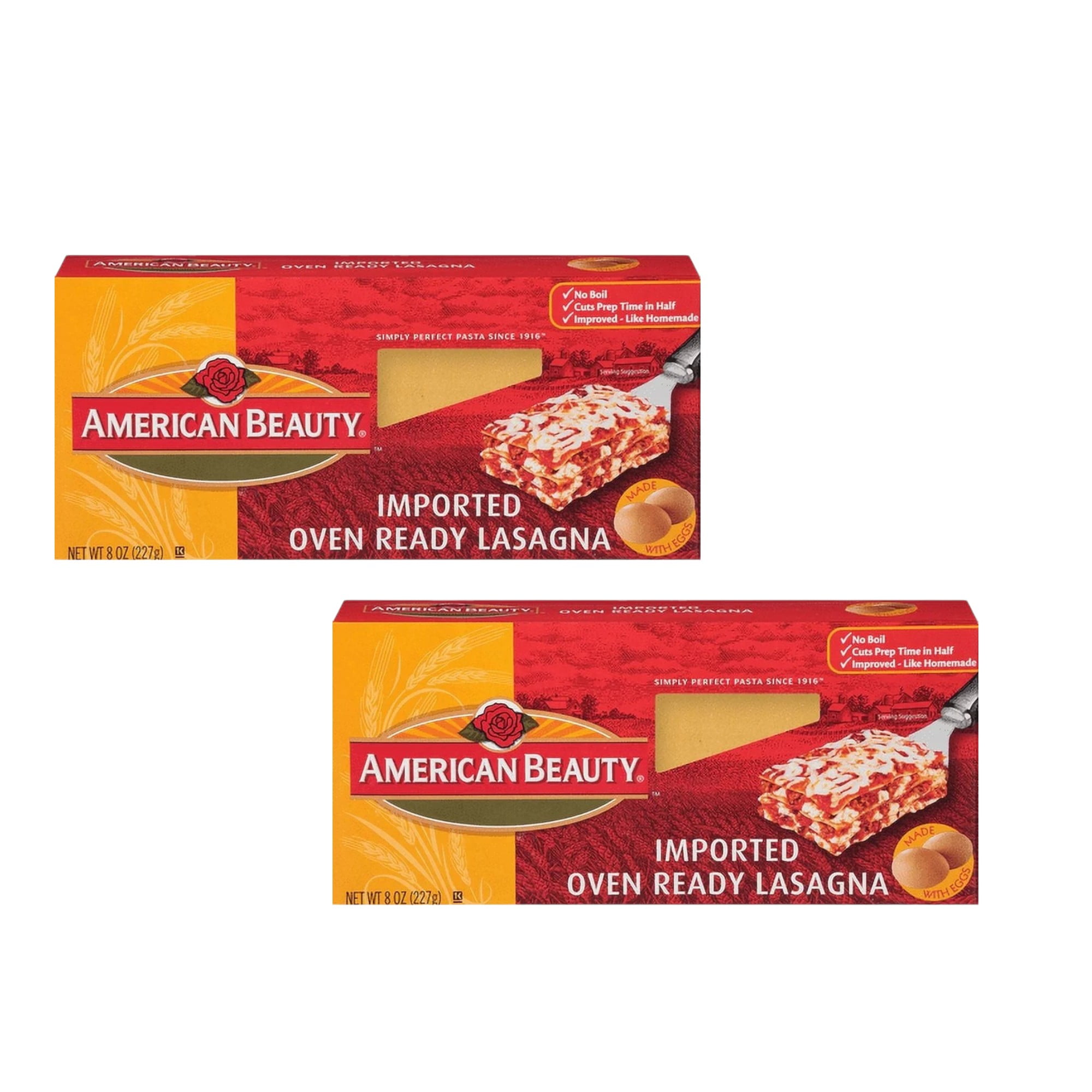 ( 2 Pack ) American Beauty Oven Ready Lasagna 8 Oz. Box - Walmart.com