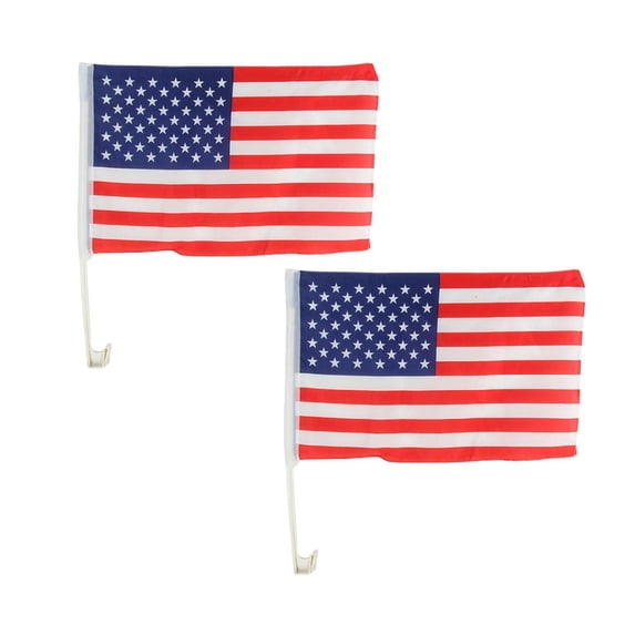2 Pack American Car Window Flags 17.7"x11.8" USA Patriotic Car Flag ...
