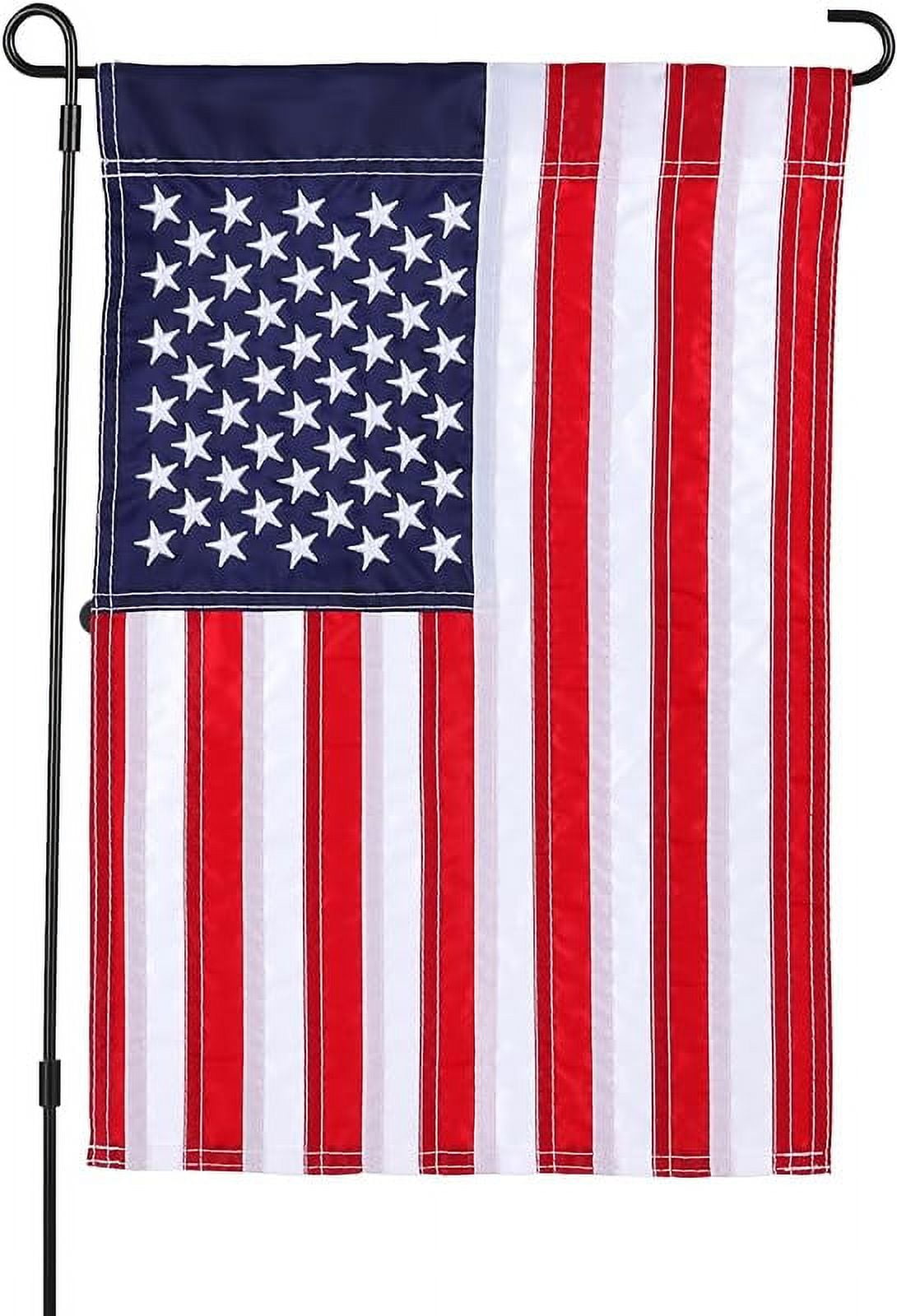2 Pack American Flag Garden Flags Embroidered - 12''x18'', Deluxe ...