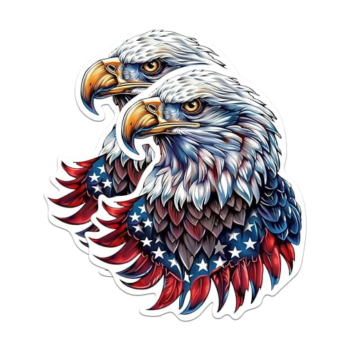 (2 Pack) American Patriotic Eagle Stickers - United States of America ...
