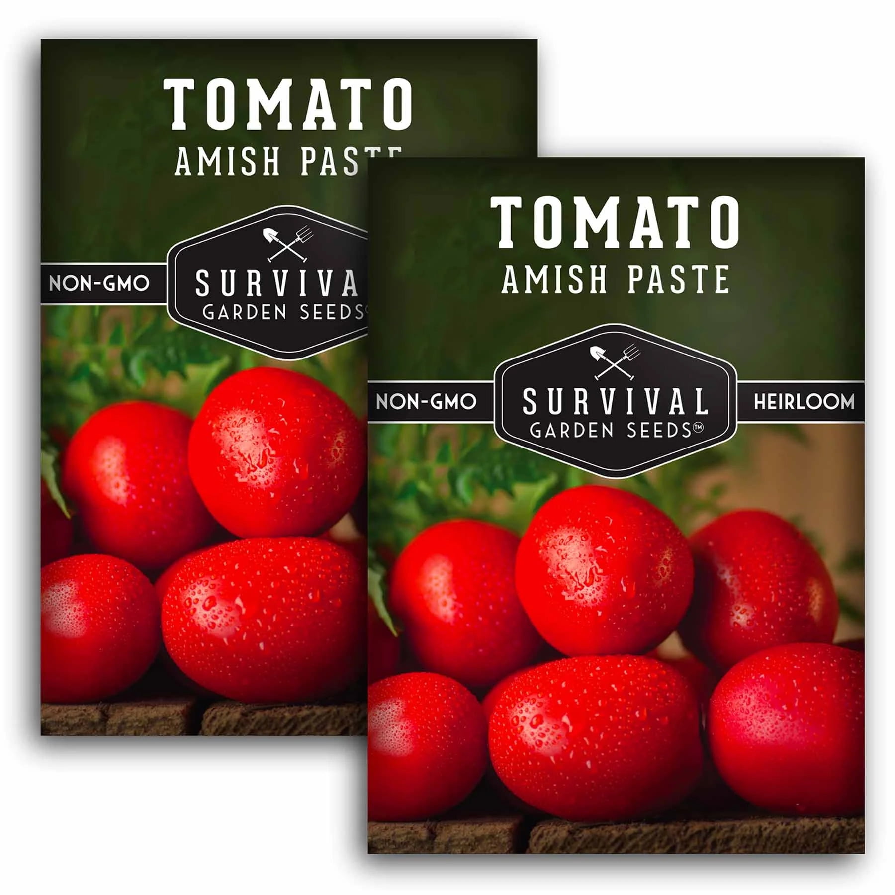 2 Pack Amish Paste Tomato - Non-GMO Heirloom Full Sun Annual Vegetable - Survival Garden Seeds ...