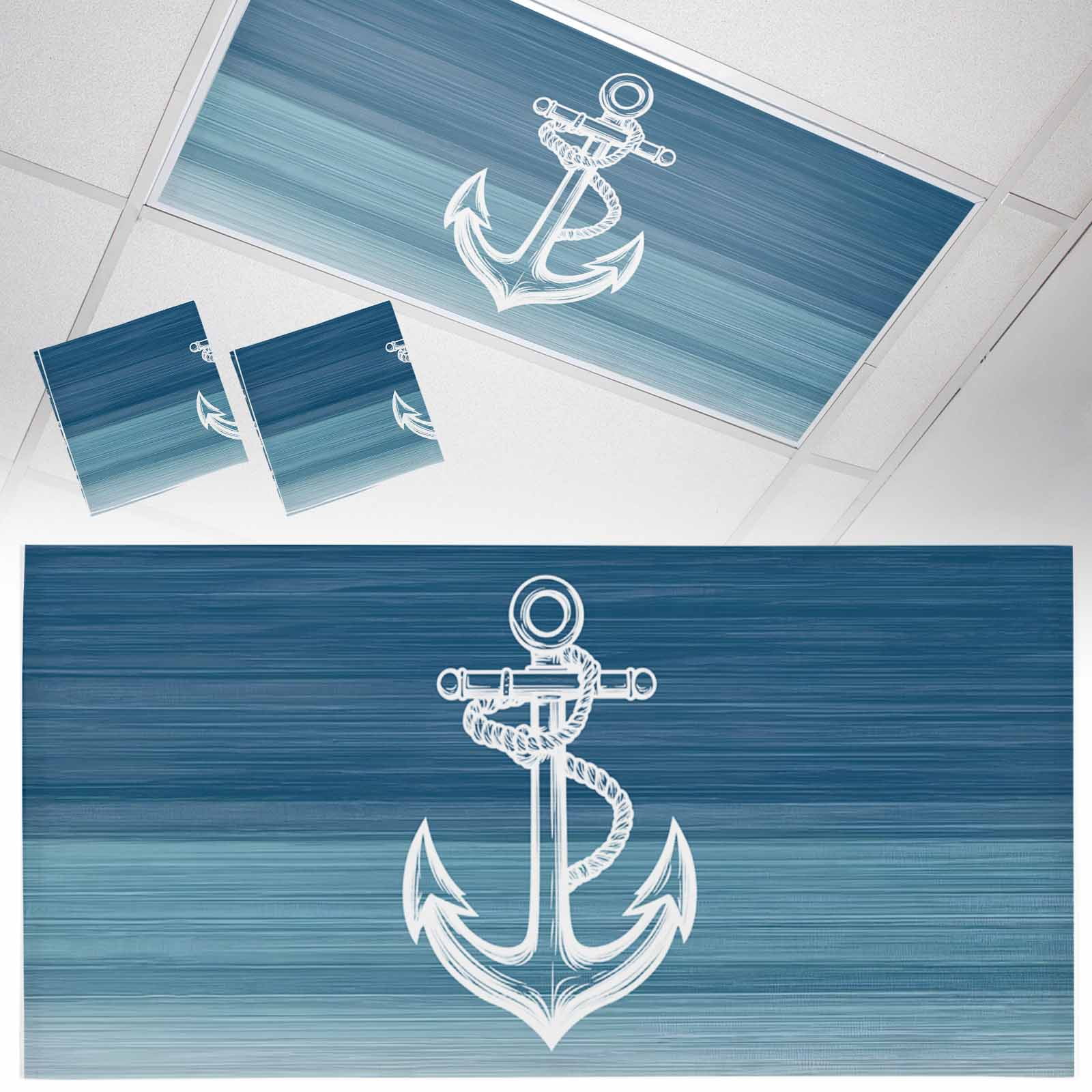 2 Pack Anchor Fluorescent Light Covers for Ceiling Lights Blue Gradient ...