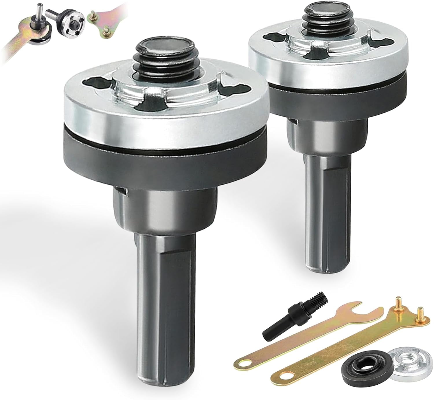 2 Pack Angle Grinder Connector Set, 10 to 13 mm Drill Arbor Mandrel ...
