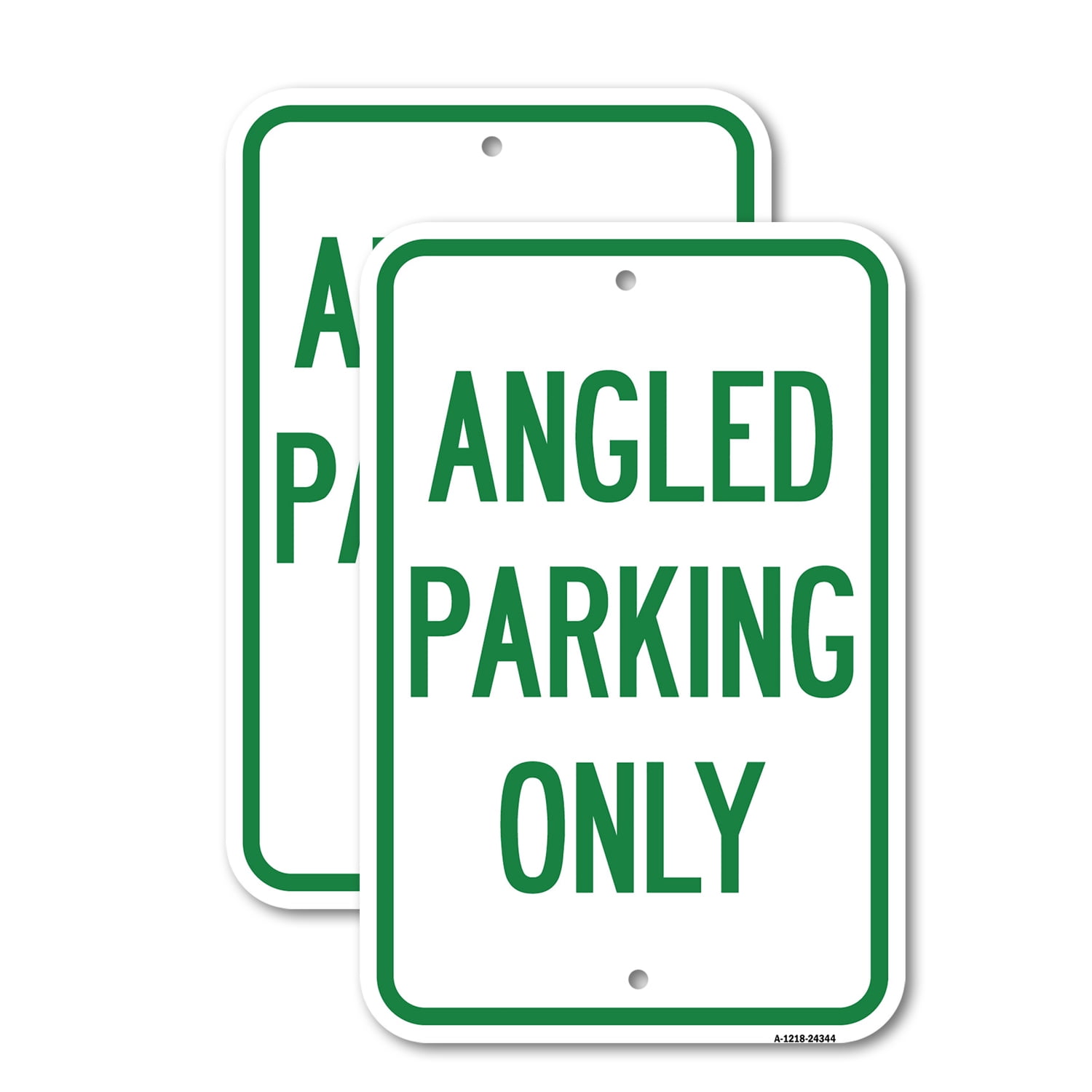 (2 Pack) Angle Parking Only | 18" X 24" Heavy-Gauge Aluminum Sign ...