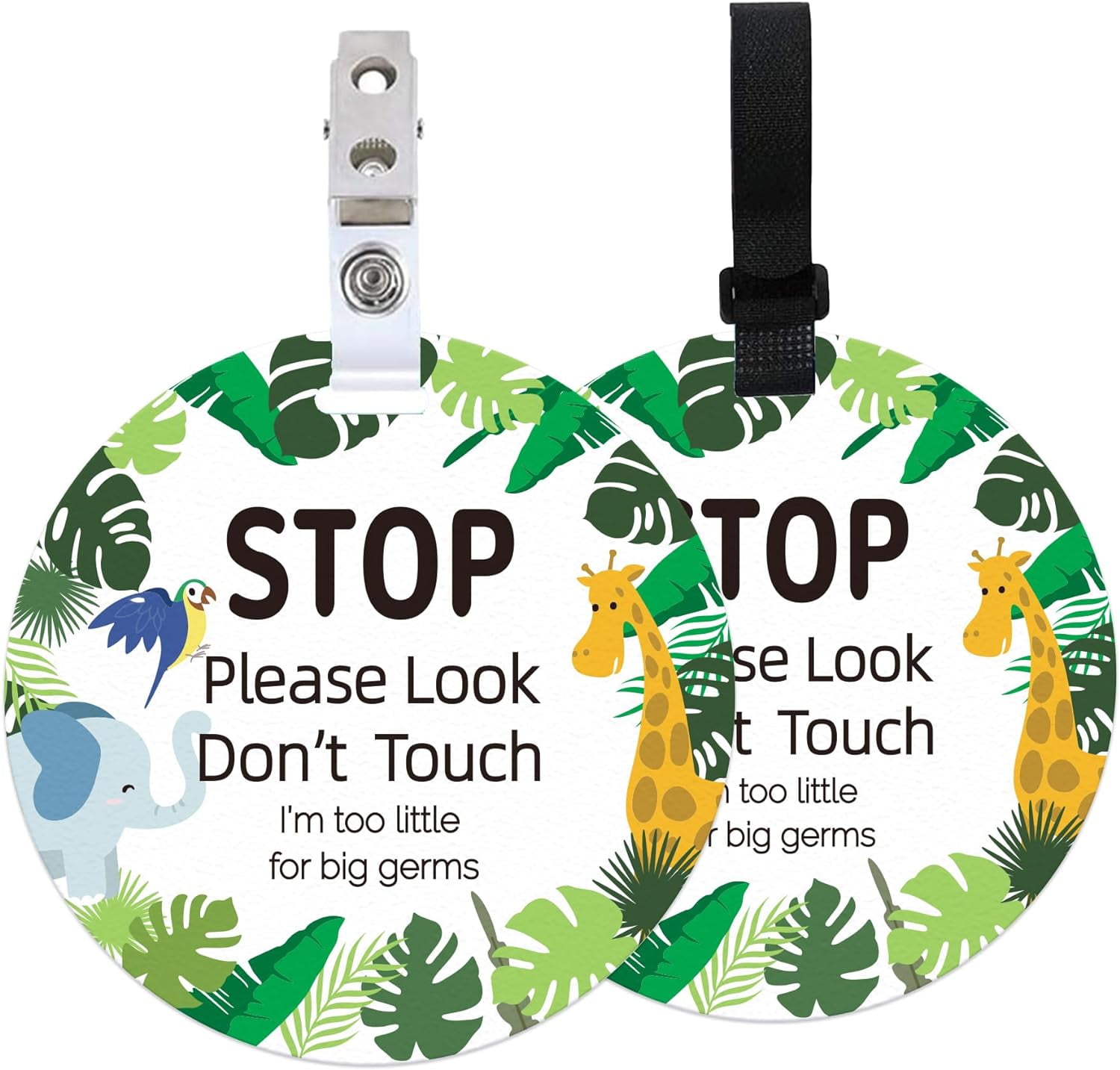 2 Pack Animals No Touching Baby Signs Stop Do Not Touch Baby Car Seat ...