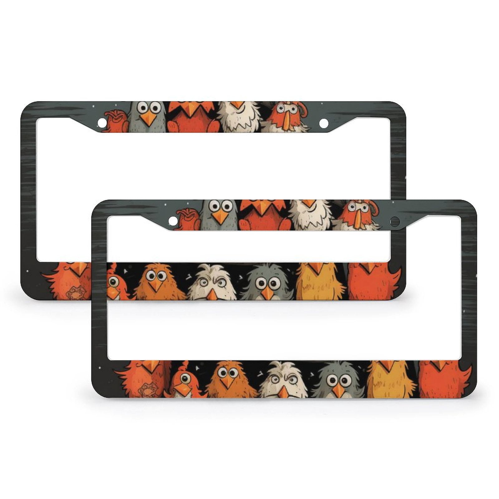 2 Pack Animated Chicken Christmas Tree License Plate Frame Chicken ...
