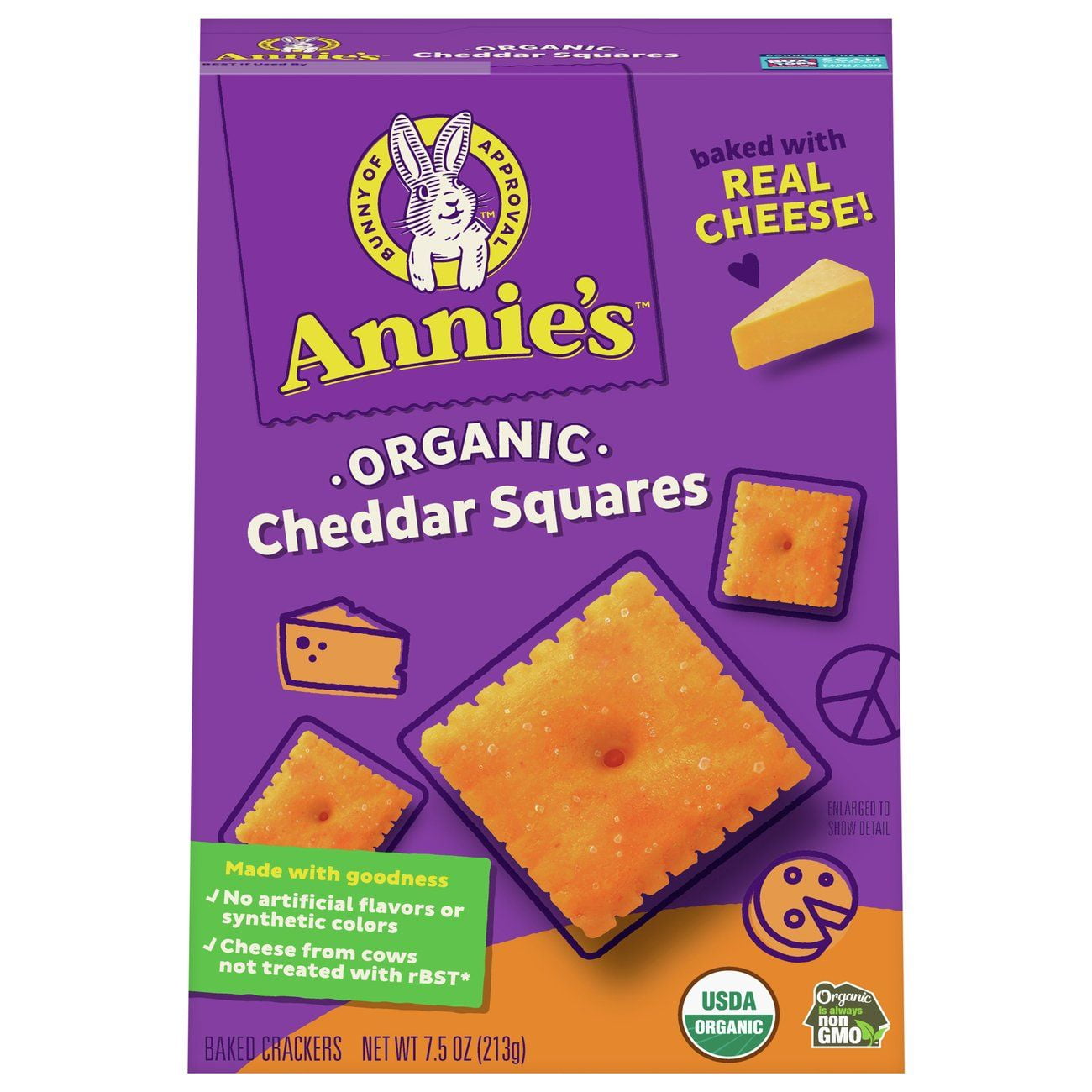 Annie's Cheddar Squares Baked Crackers - 7.5 oz (Pack of 2) - Walmart.com