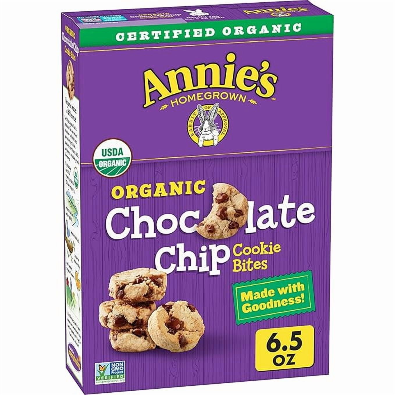 2 Pack Annie's Chocolate Chip Organic Cookie Bites, 6.5 oz - Walmart.com