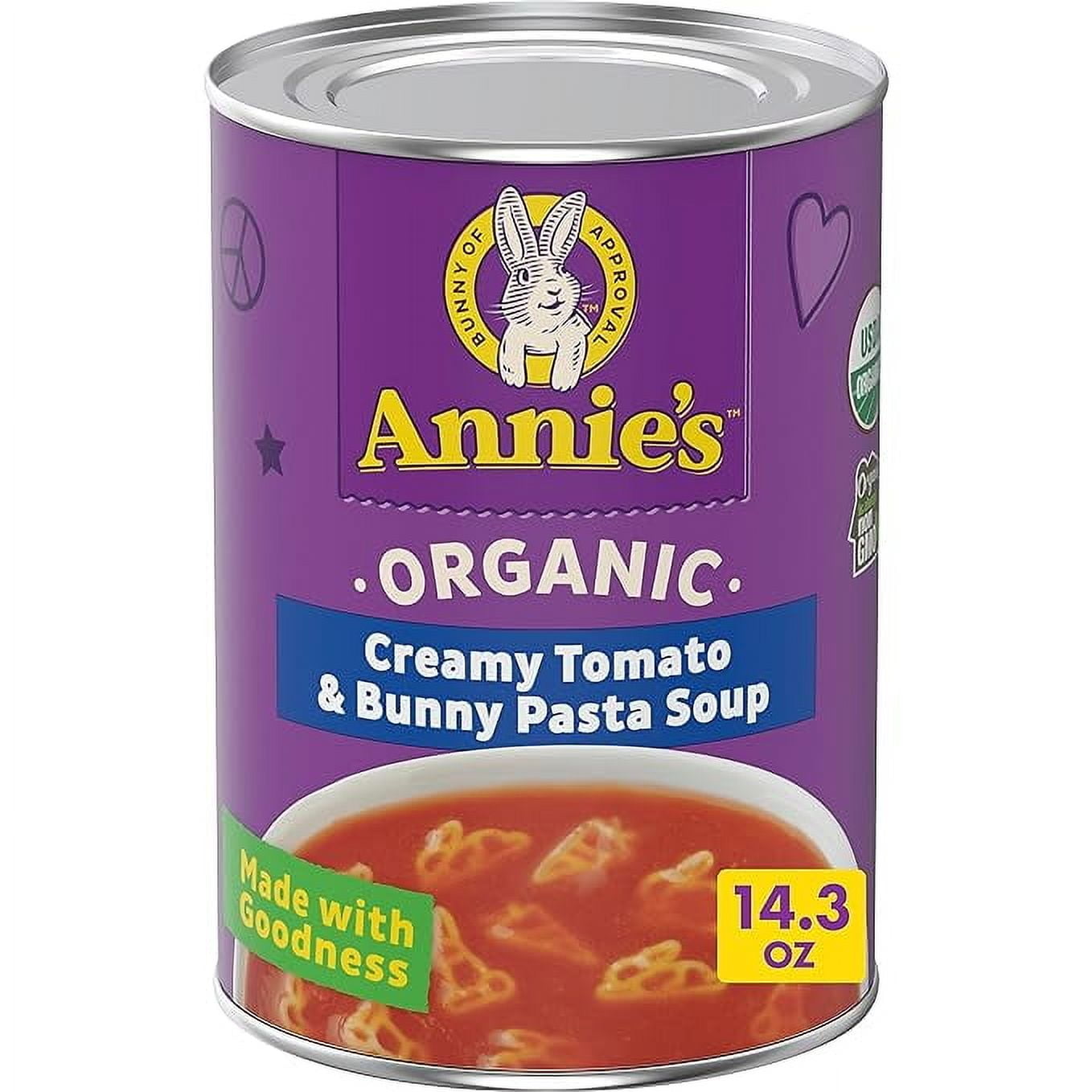2 Pack Annie’s Creamy Tomato and Bunny Pasta Canned Soup, Ready To ...