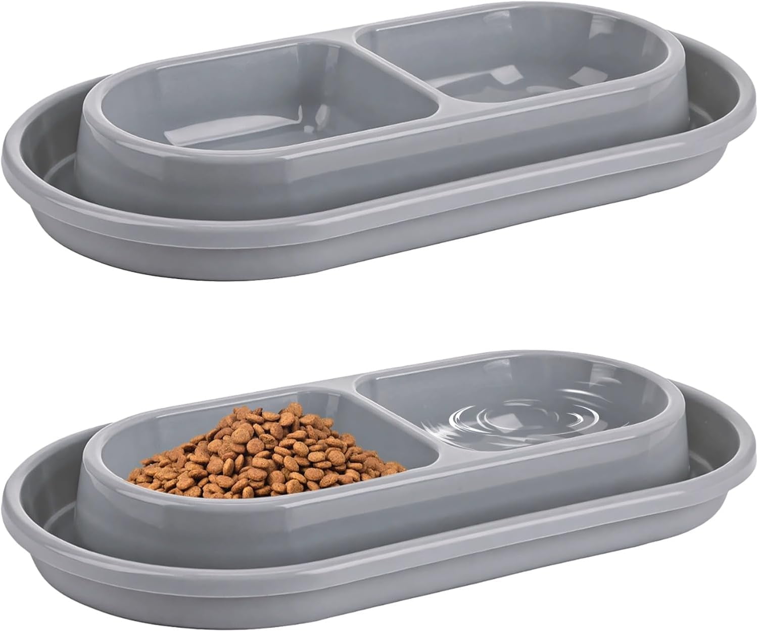 2 Pack Ant Repellent Pet Bowls, Dual Dog Cat Feeder, Spill Resistant ...