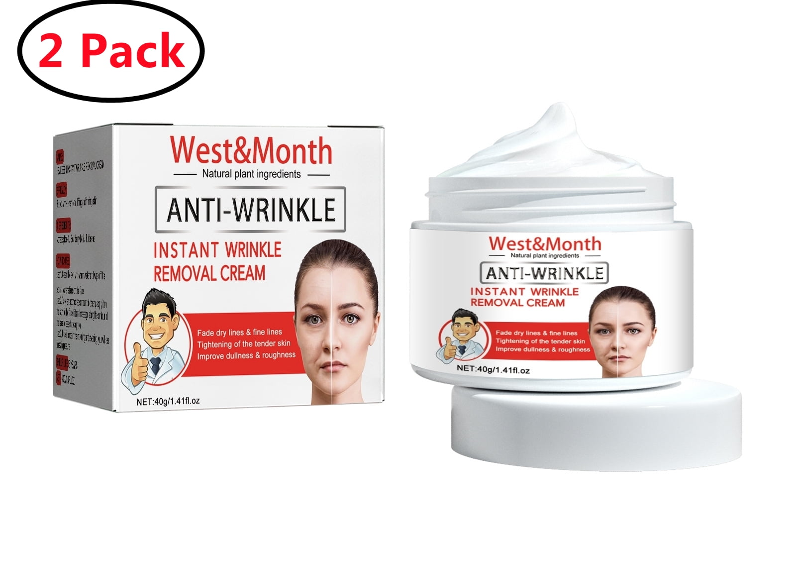 2 Pack Anti-Aging Face Cream 5 Seconds Instant Retinol Anti-Wrinkle ...