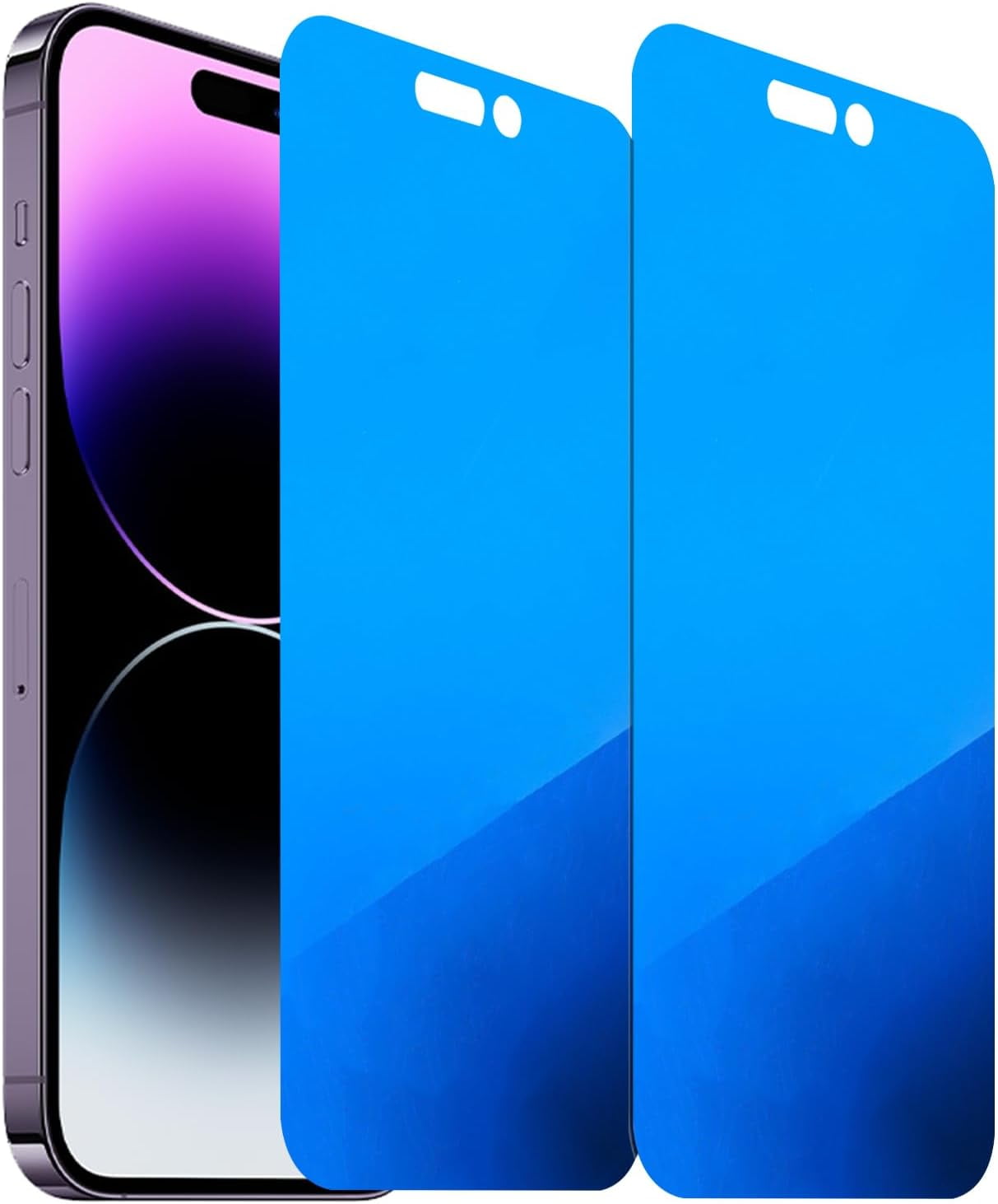 2 Pack Anti-Blue Privacy Tempered Glass for iPhone 14 Pro Max Anti-Spy ...