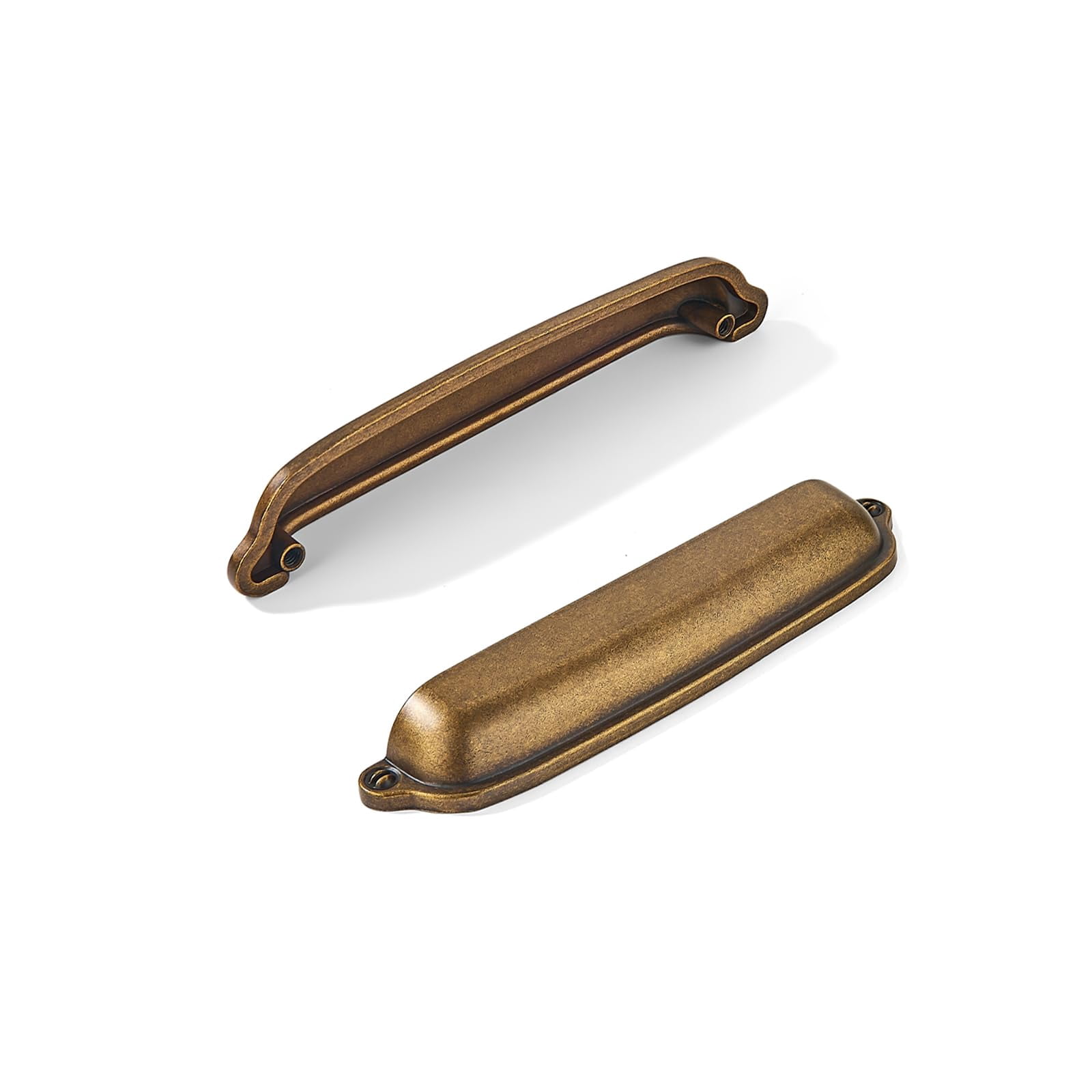 2 Pack Antique Brass Cup Pulls 3 Inch Center to Center - Cabinet ...