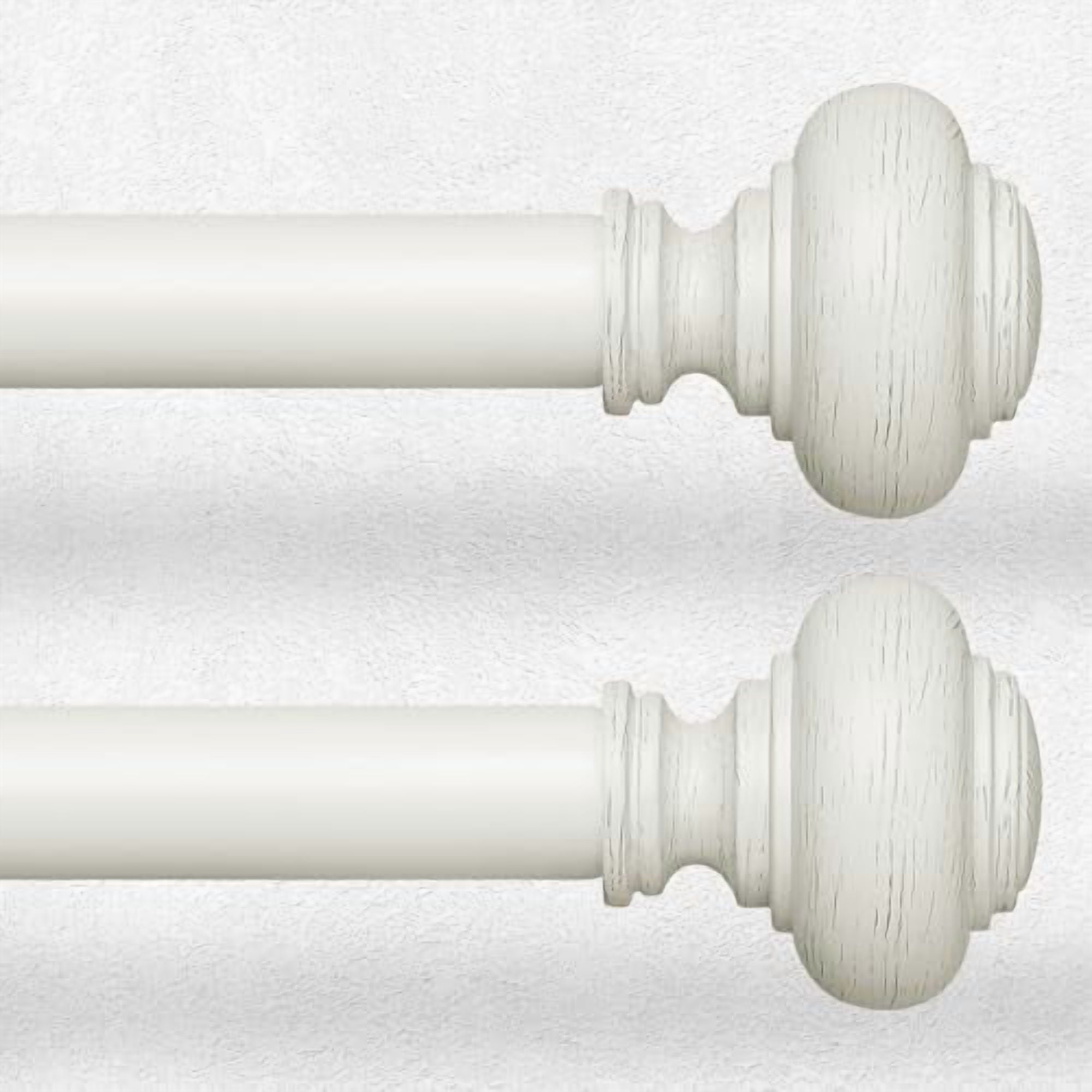 2 Pack Antique White Curtain Rods for Windows 30 to 56 Inch, Decorative ...