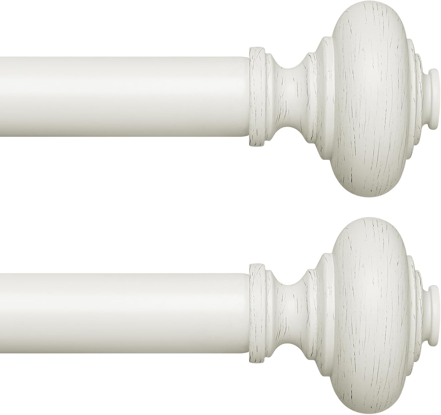 2 Pack Antique White Curtain Rods for Windows 48 to 84 Inch, Decorative ...