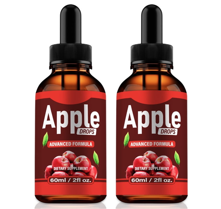 (2 Pack) Apple Drops, Pure Apple Liquid Dropper Formula - Naturally ...