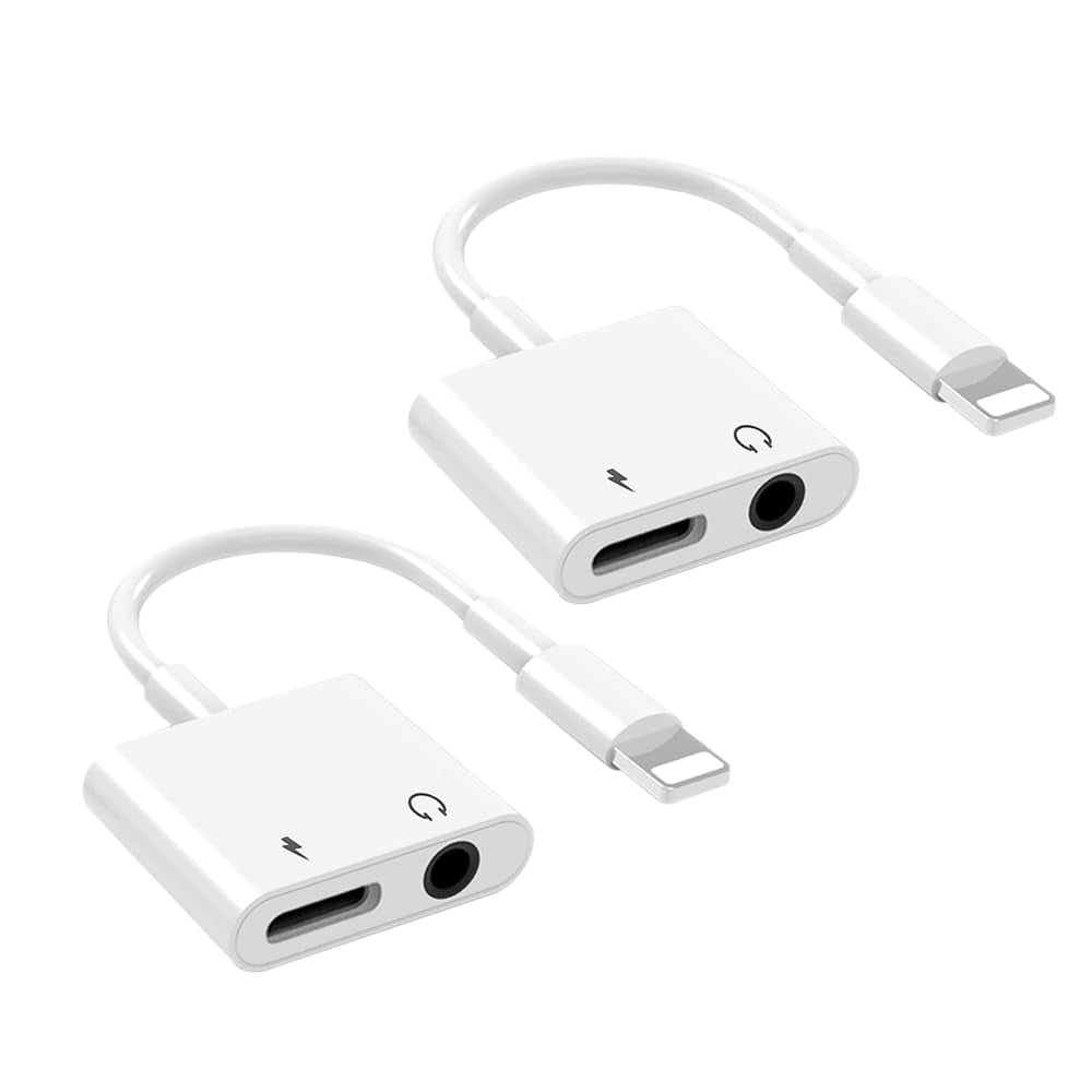 2 Pack Apple TWE5 MFi Certified Lightning to 3.5mm Headphone Jack ...
